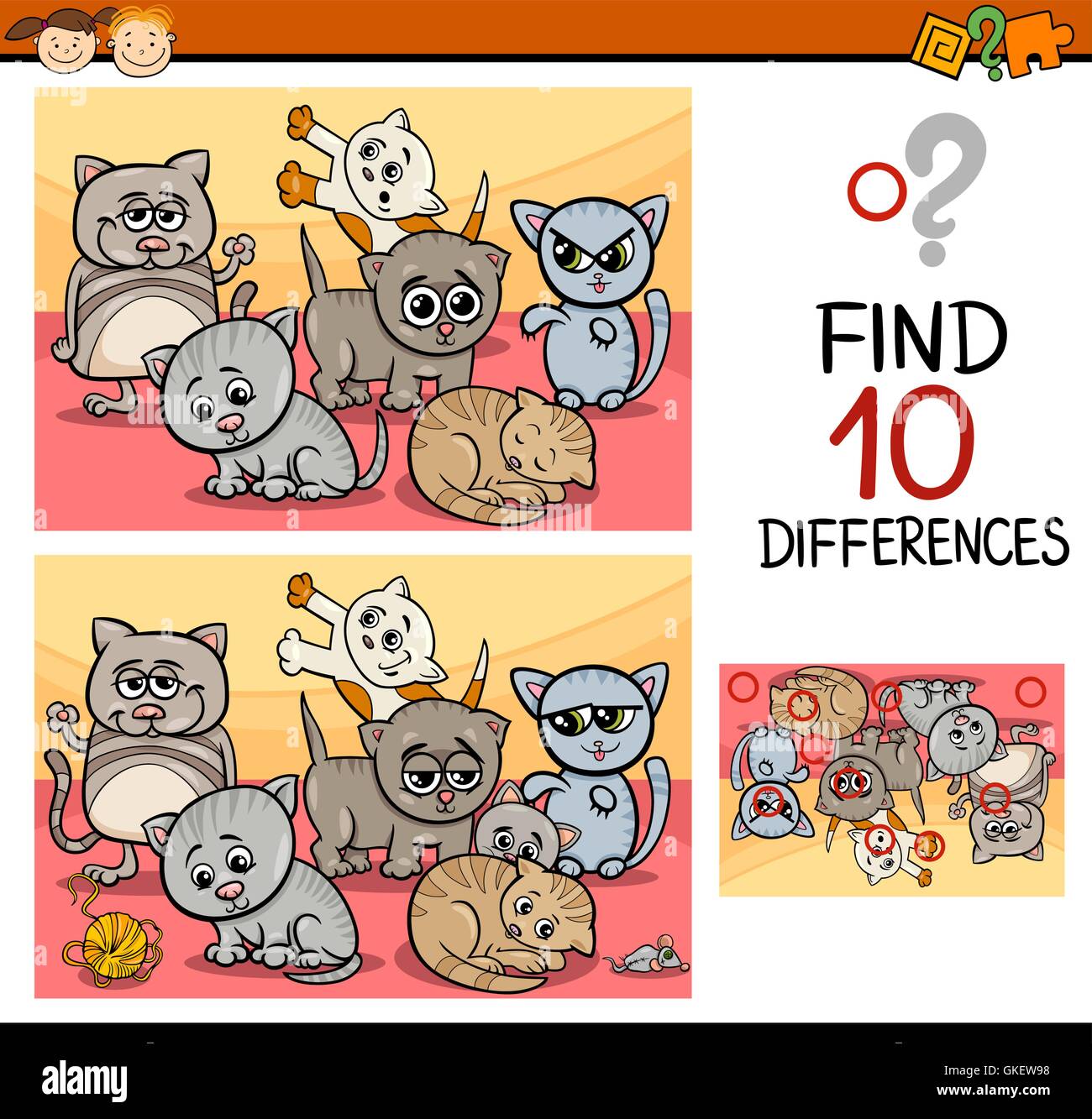 Visual puzzle find ten differences hi-res stock photography and images ...