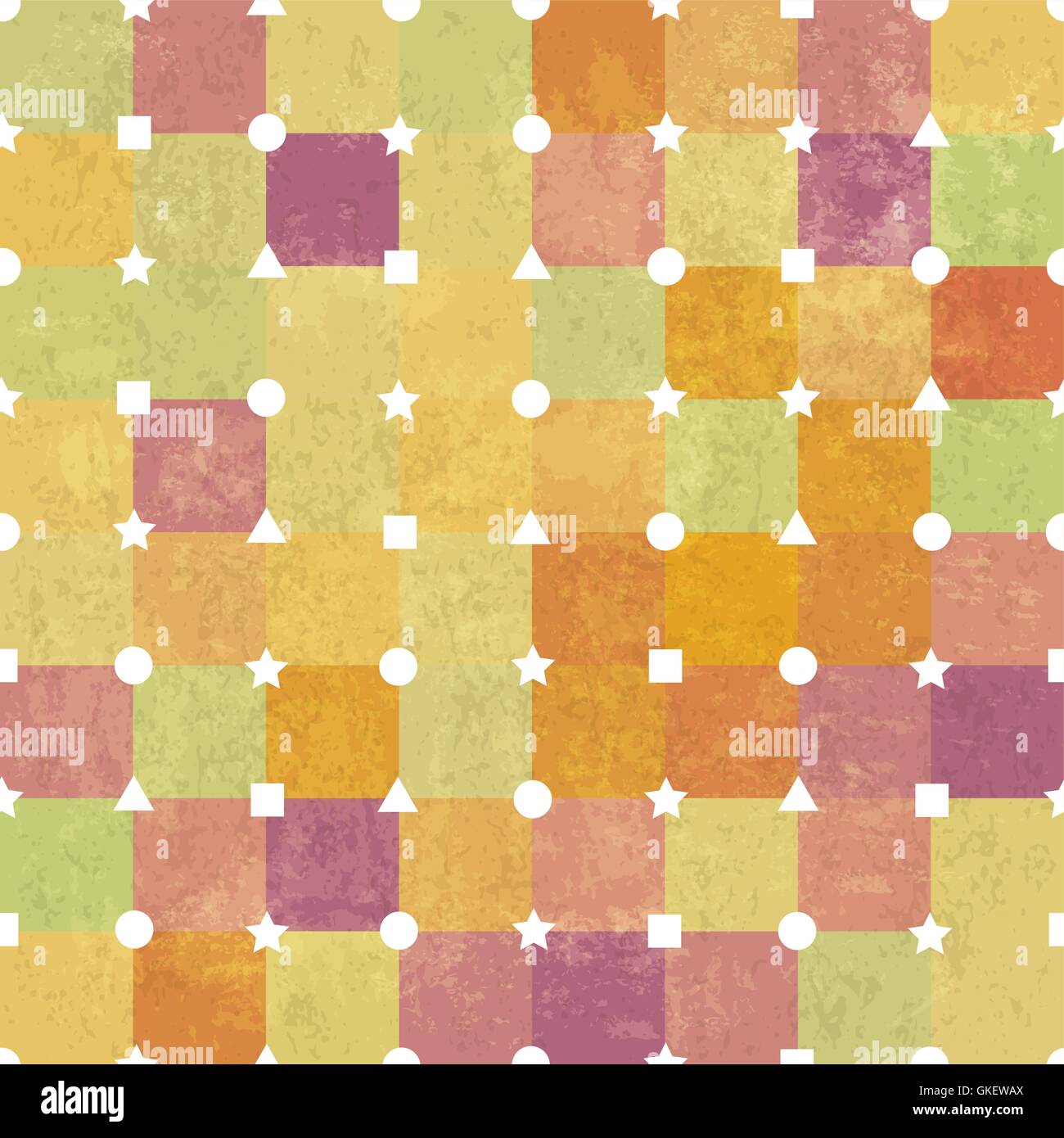 Retro colorful vintage vector background with white geometric sh Stock ...