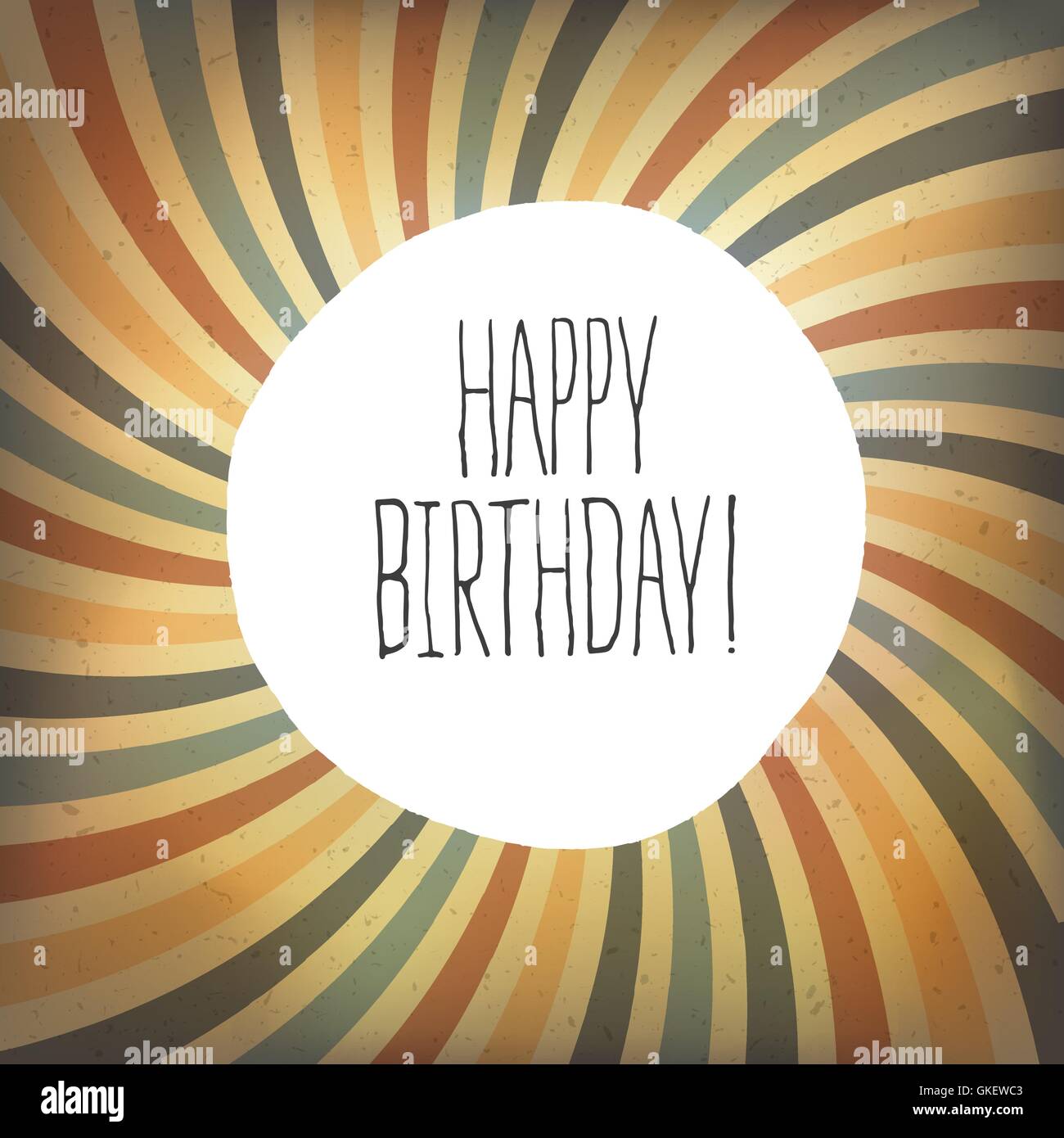 Happy Birthday Text. On retro sunburst background Stock Vector Image ...