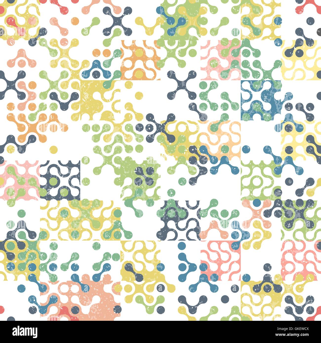 Colorful abstract textured shapes aged seamless background Stock Vector ...