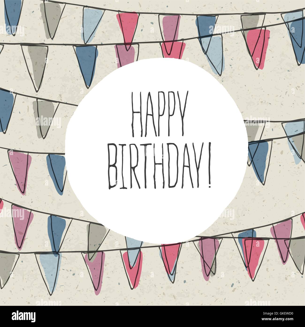 Happy Birthday Lettering On Holidays Pennant Bunting Stock Vector Image ...