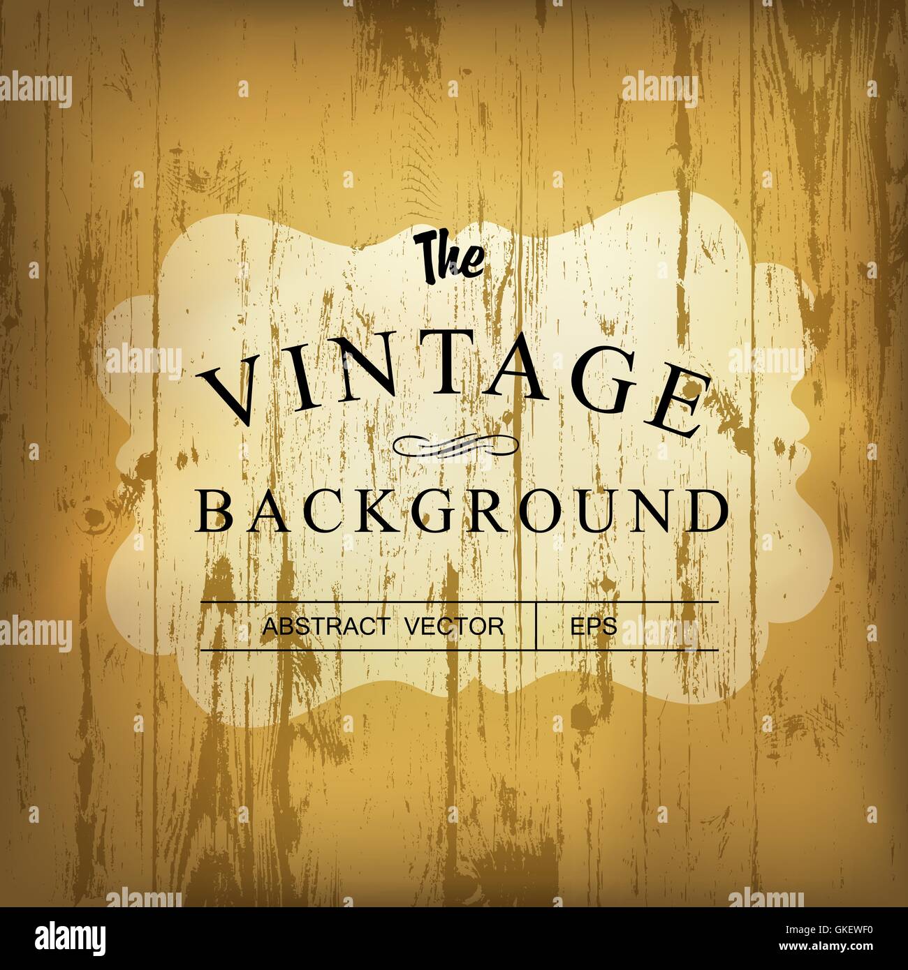 Wooden background with stylish vintage label. Vector template Stock ...