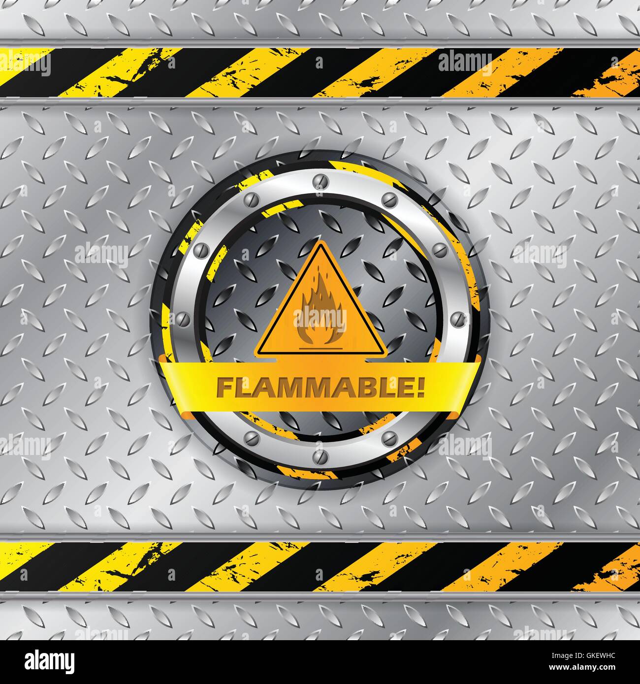 Flammable warning sign on metallic plate Stock Vector Image & Art - Alamy