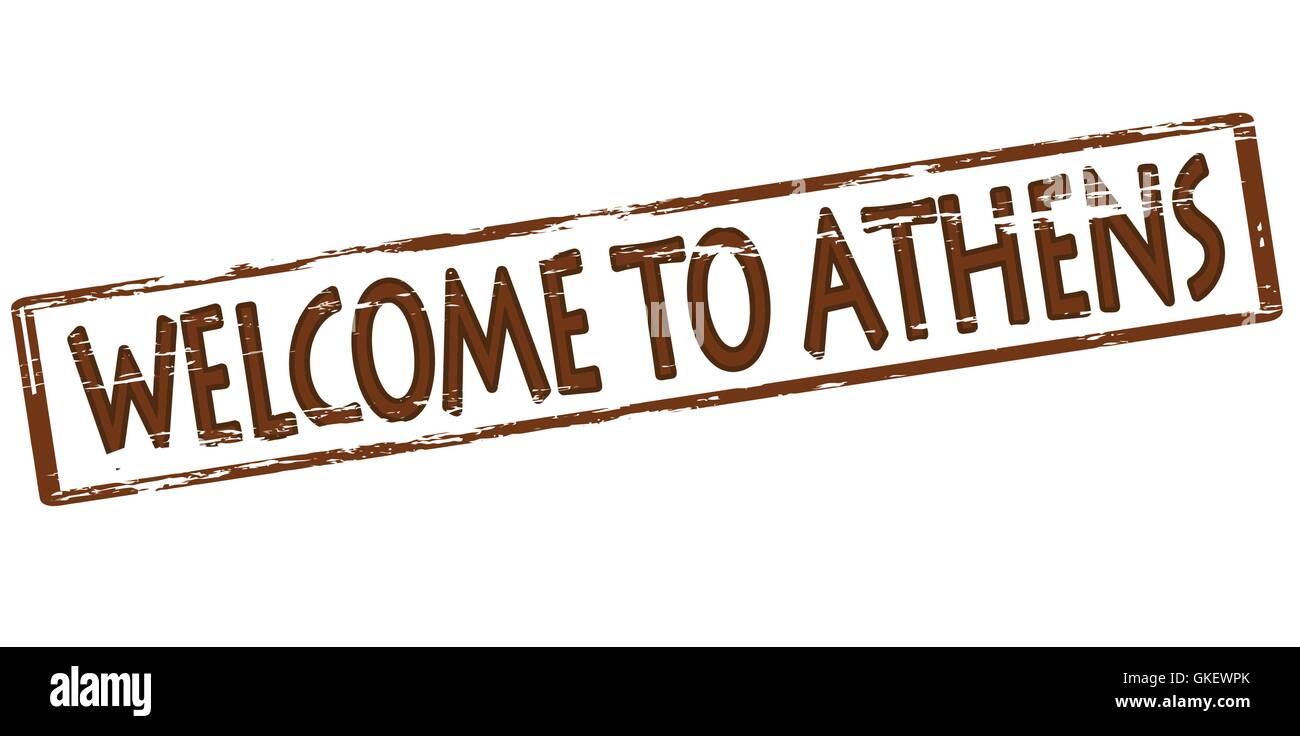 Welcome to Athens Stock Vector Image & Art - Alamy