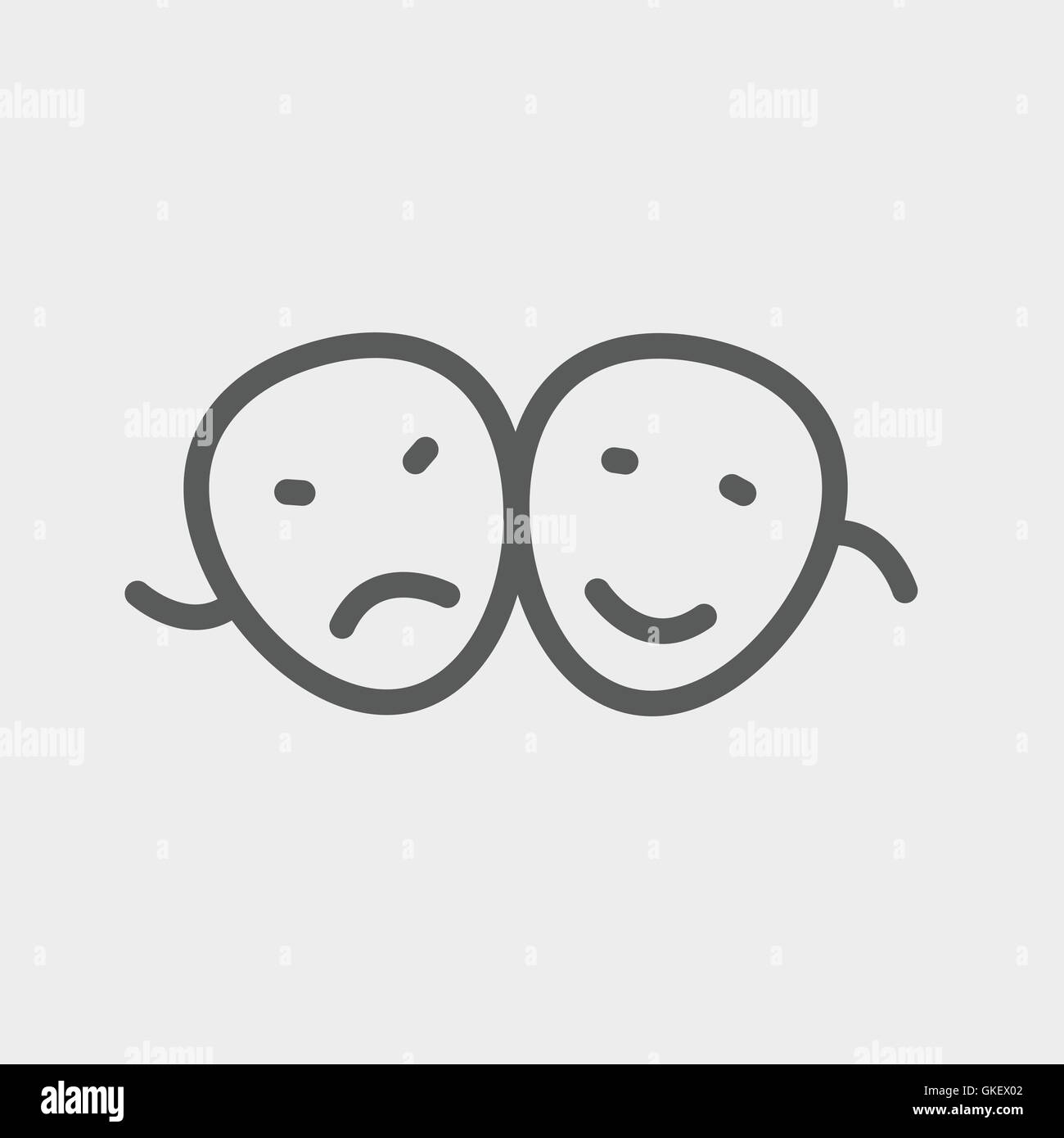 Two mask thin line icon Stock Vector Image & Art - Alamy