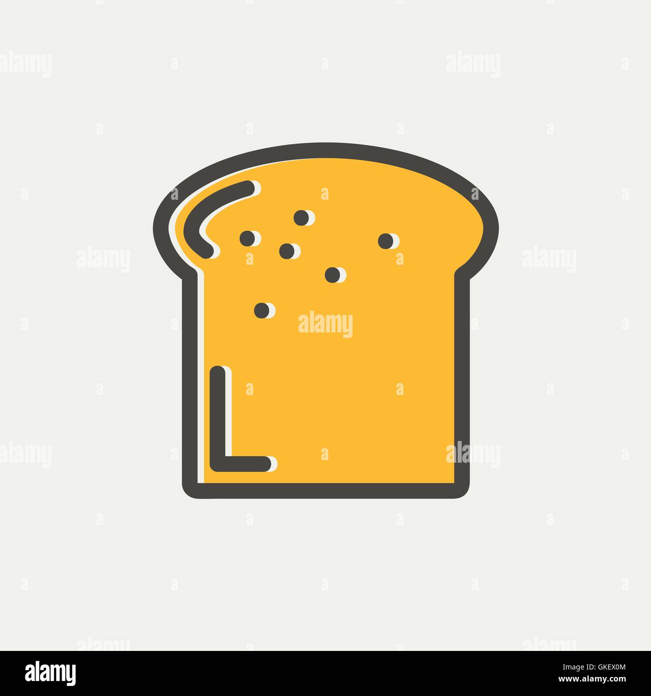 Toast linear icon thin Stock Vector Images - Alamy