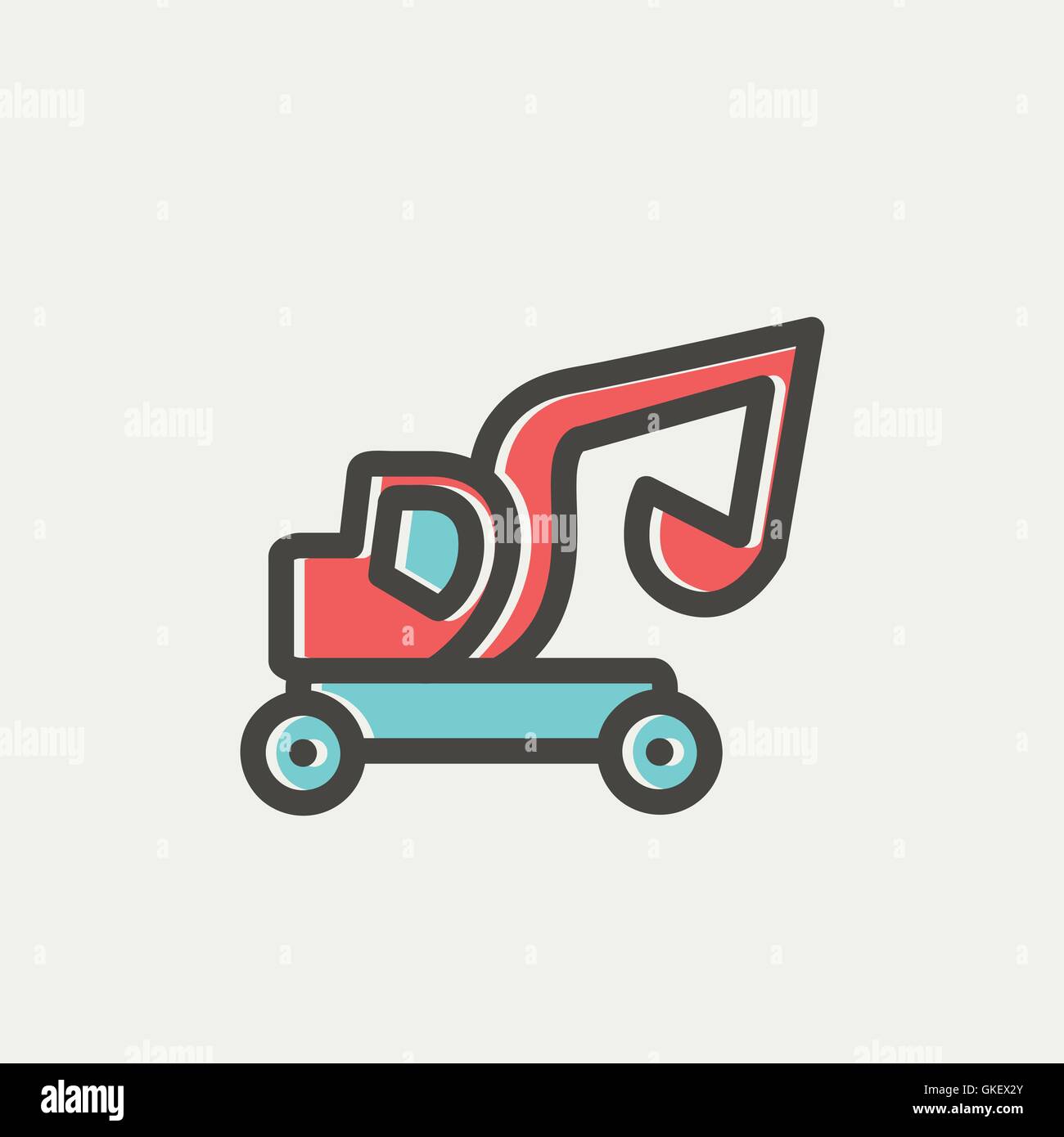 Excavator truck thin line icon Stock Vector Image & Art - Alamy
