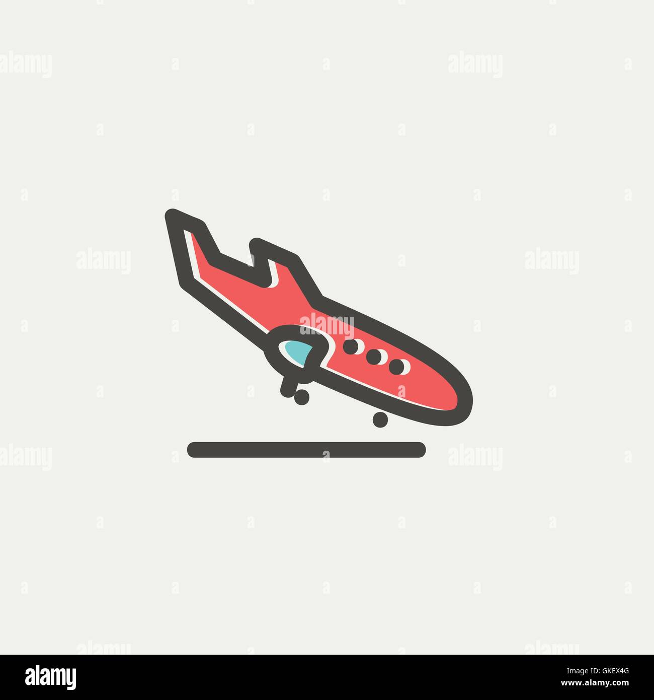 Airplane thin line hi-res stock photography and images - Alamy