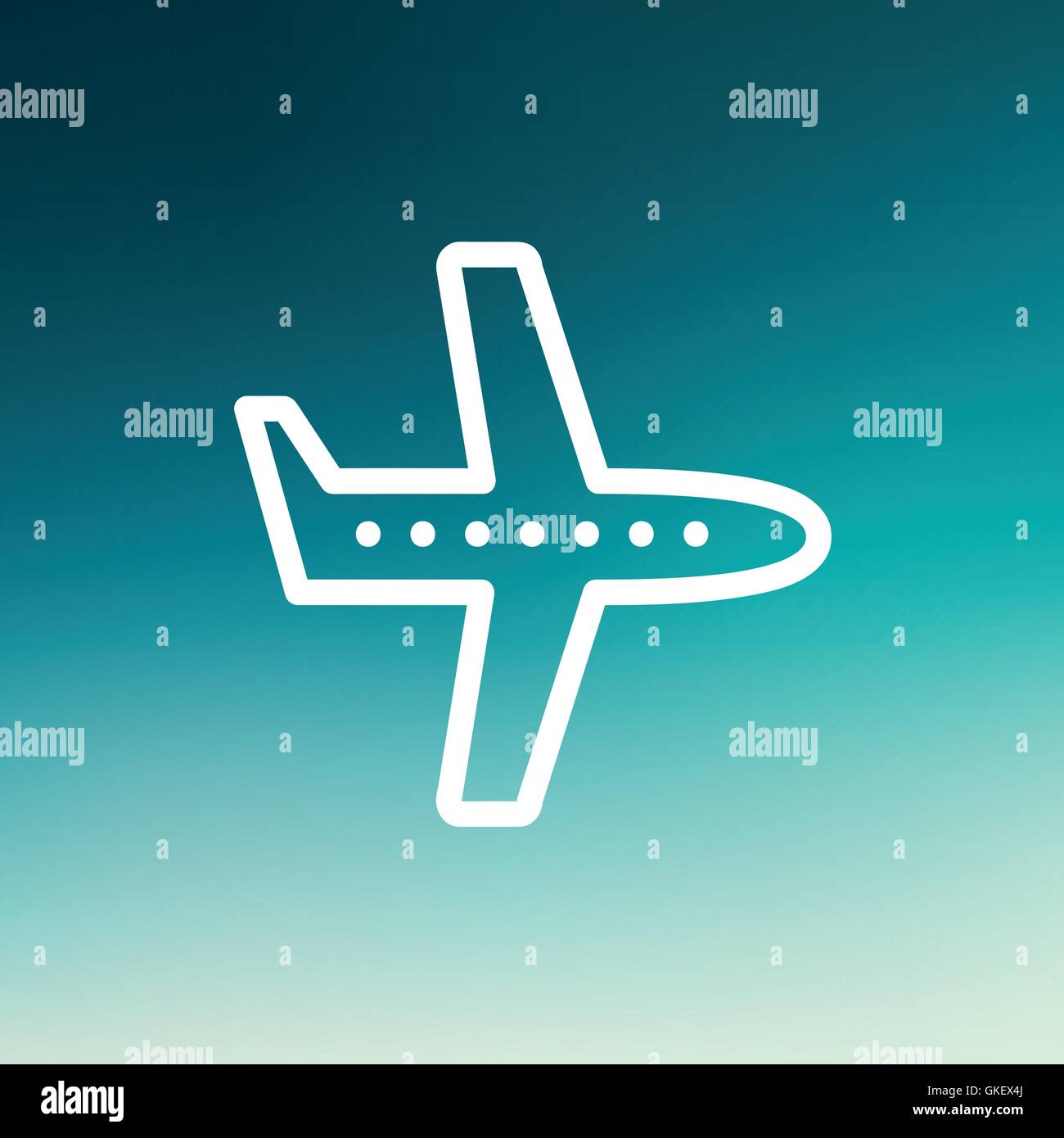 Flying airplane thin line icon Stock Vector Image & Art - Alamy