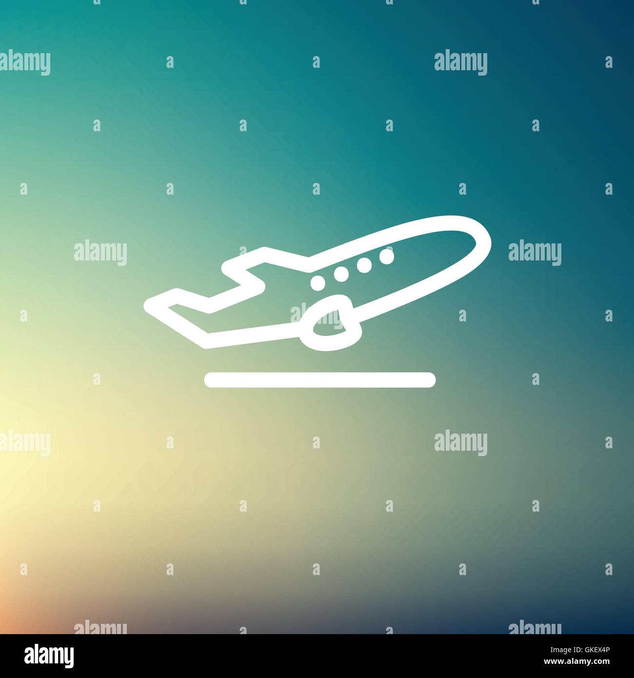 Airplane takeoff thin line icon Stock Vector Image & Art - Alamy