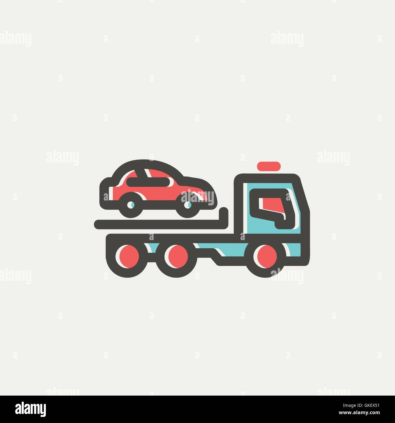 Car Towing Truck thin line icon Stock Vector Image & Art - Alamy