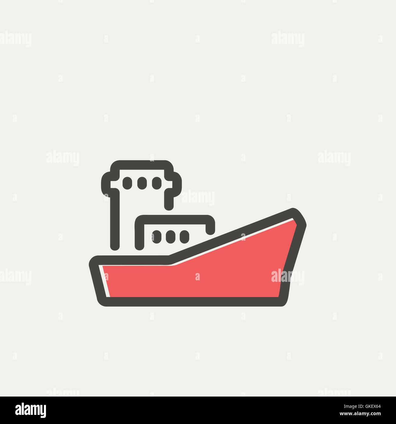 Cargo vessel thin line icon Stock Vector Image & Art - Alamy