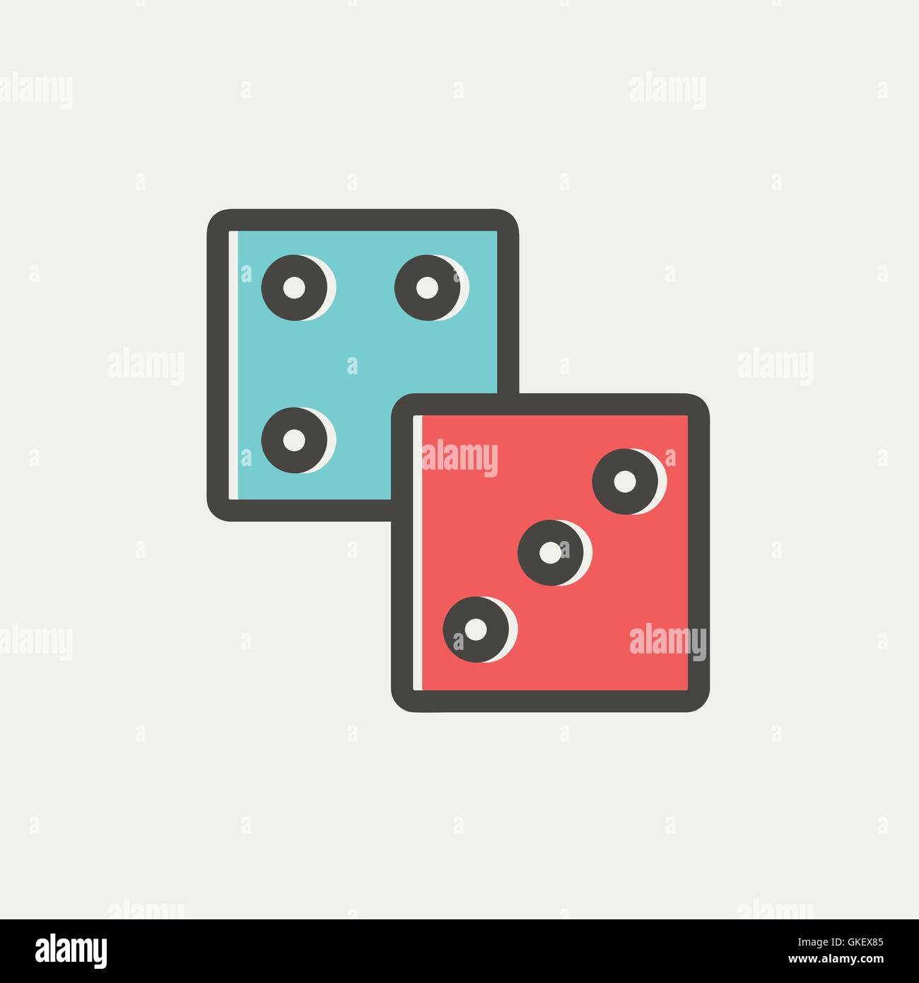 Two dice outline hi-res stock photography and images - Alamy
