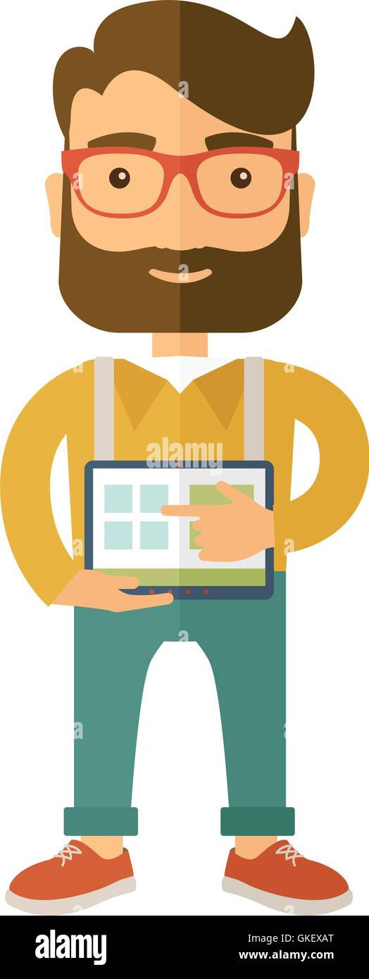 Graph screen man Stock Vector Images - Alamy