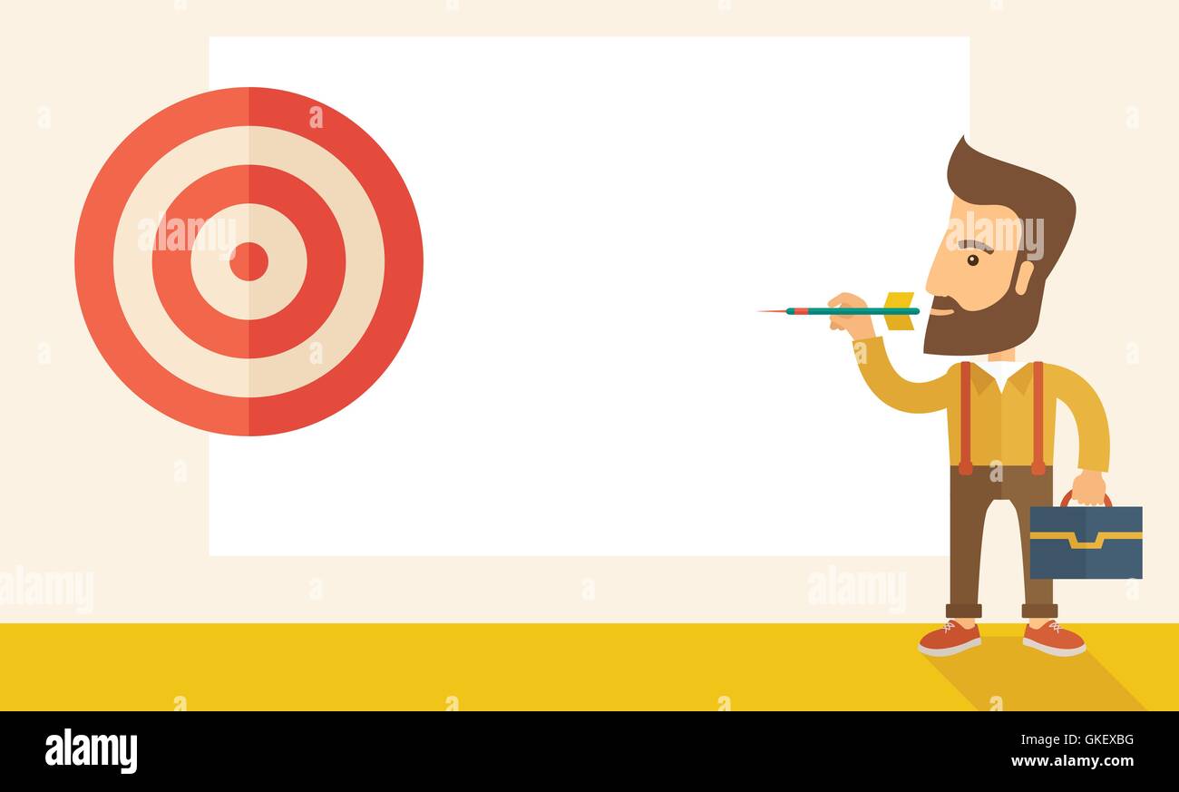 Working man holding a target arrow Stock Vector Image & Art - Alamy