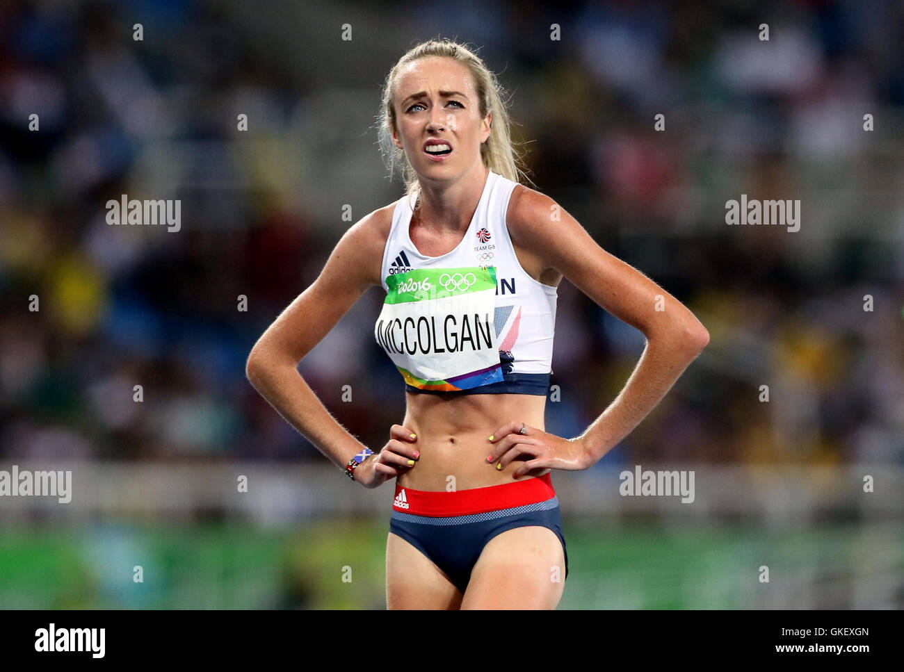 Great Britain's Eilish McColgan reacts after the Women's 5000m final at ...