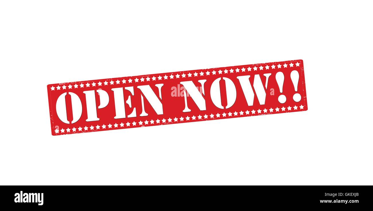 Open now stamp Stock Vector Images - Alamy