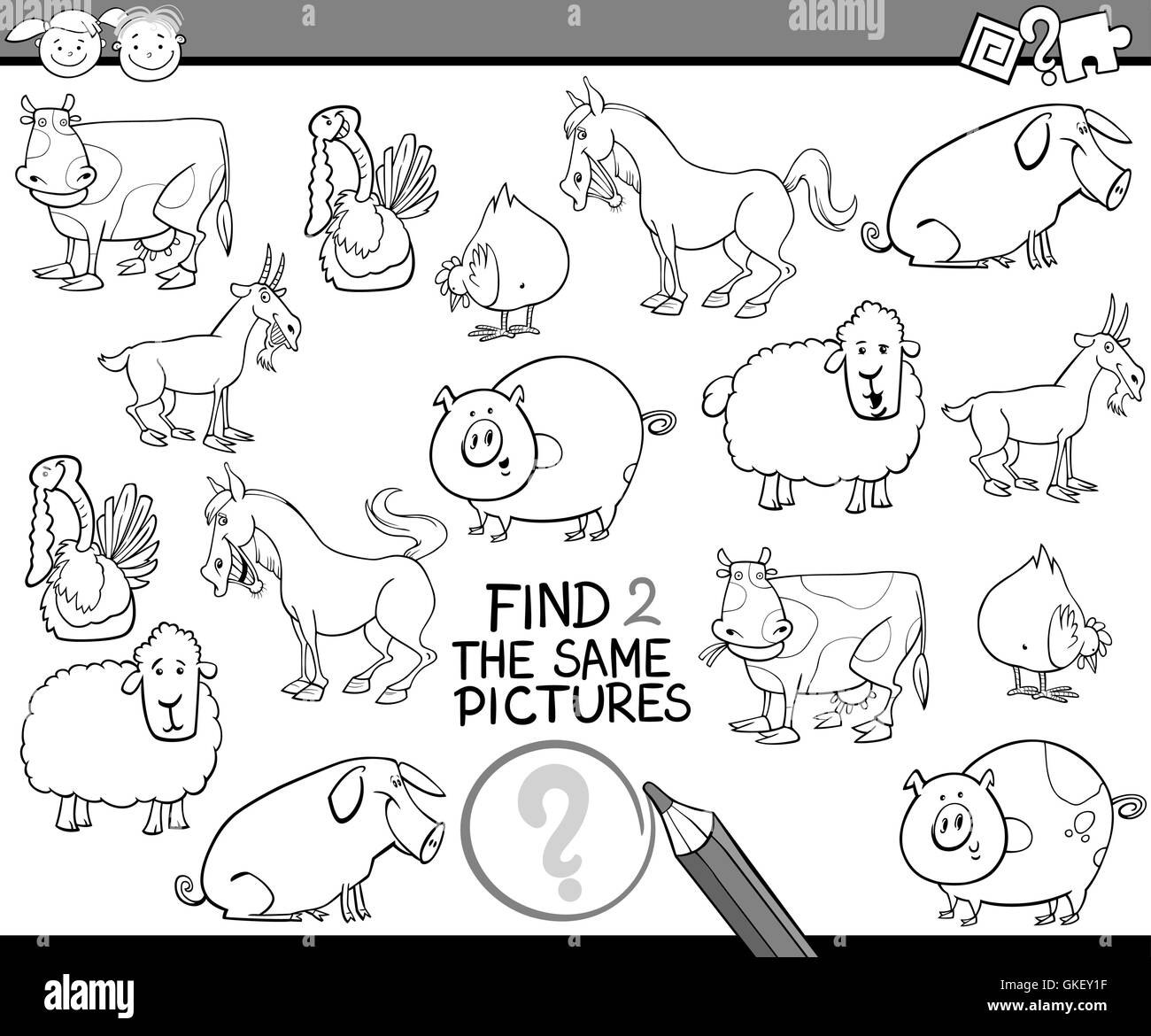 find same pictures game cartoon Stock Vector Image & Art - Alamy