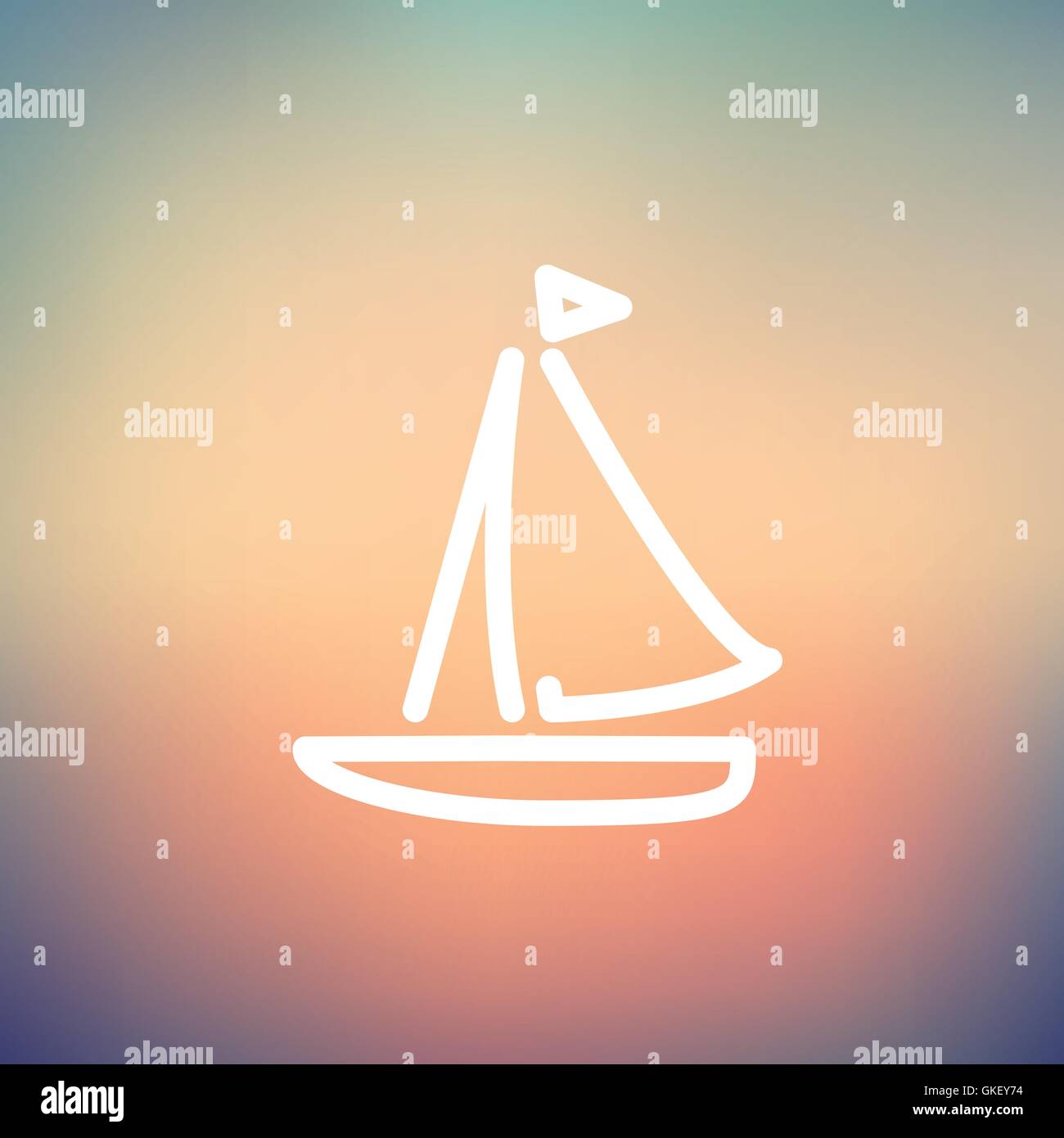Sailboat thin line icon Stock Vector Image & Art - Alamy