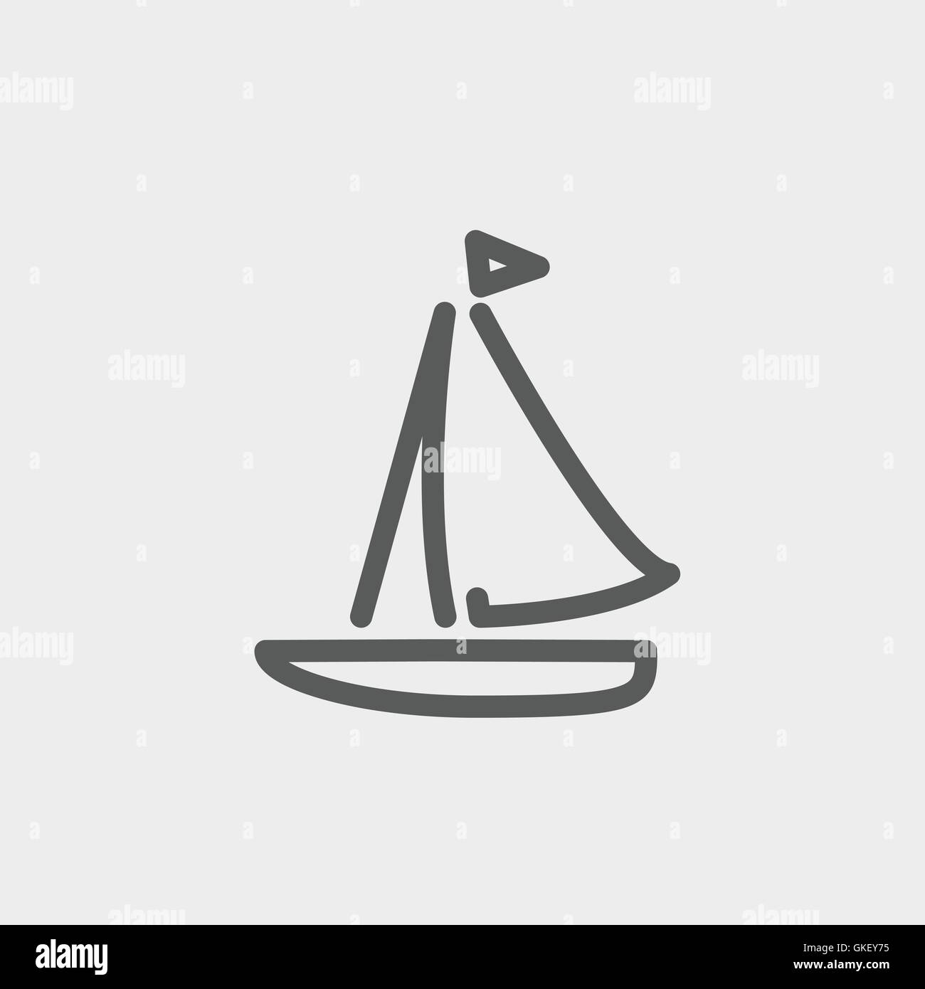 Sailboat vector illustration linear Black and White Stock Photos ...