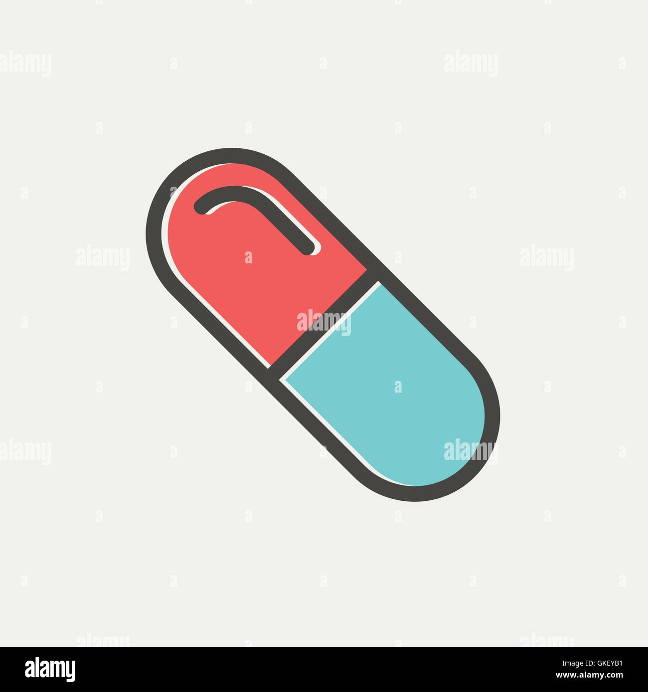 Capsule pill thin line icon Stock Vector Image & Art - Alamy
