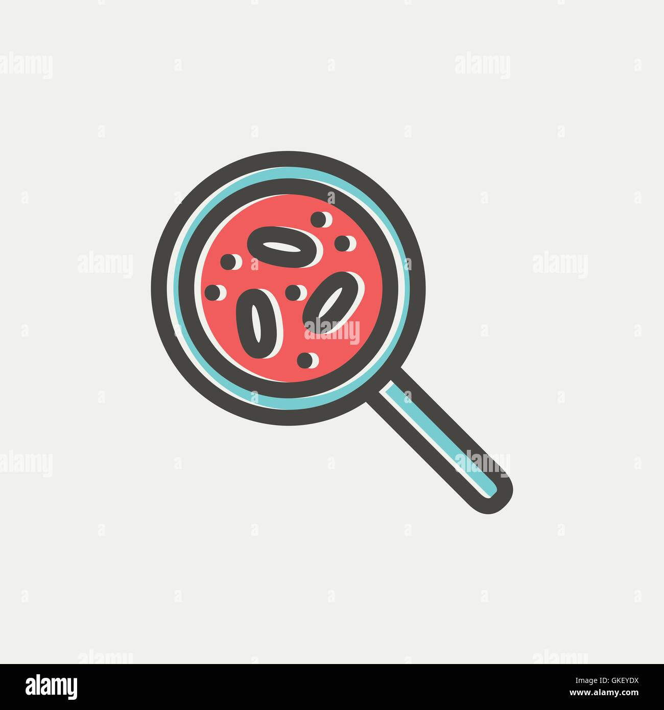 Microorganisms under magnifier thin line icon Stock Vector Image & Art ...
