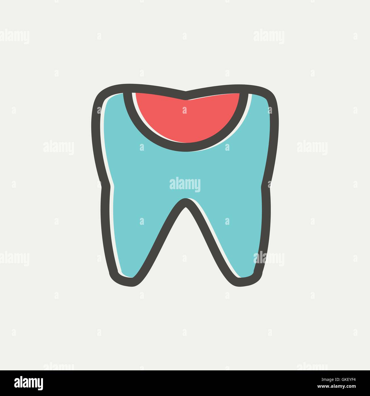 Cracked tooth line icon Stock Vector Images - Alamy