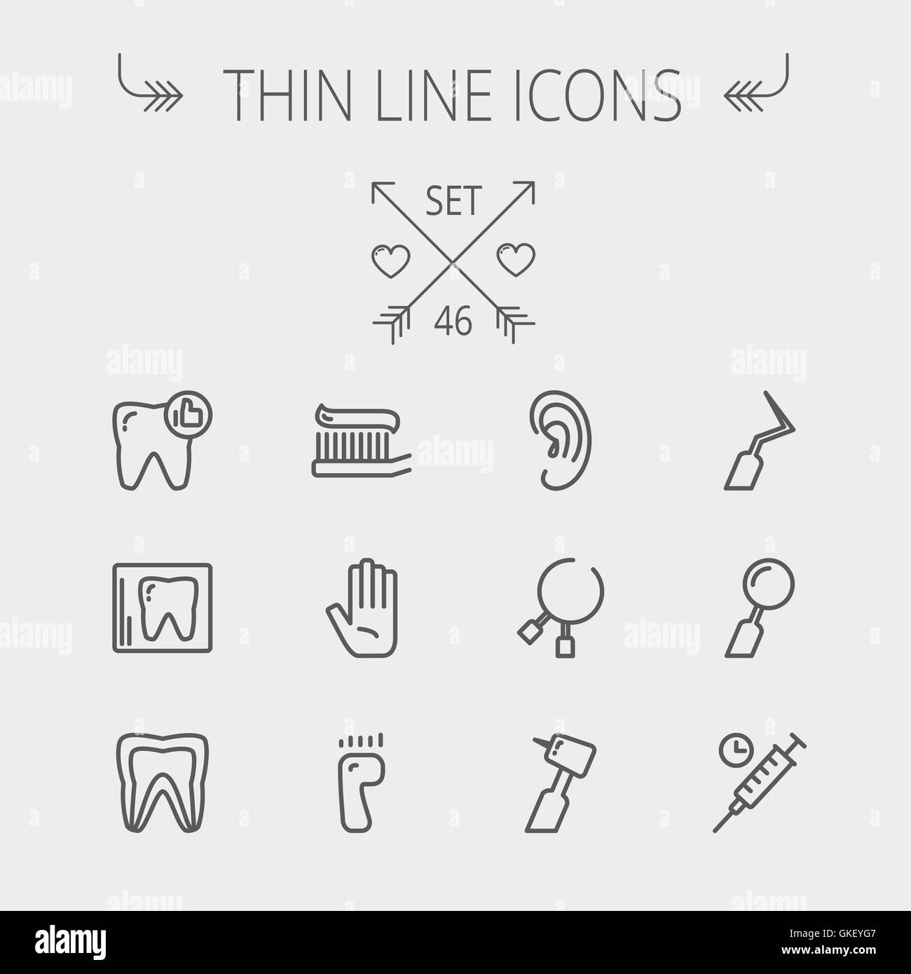 Dental hygiene line black Black and White Stock Photos & Images - Alamy