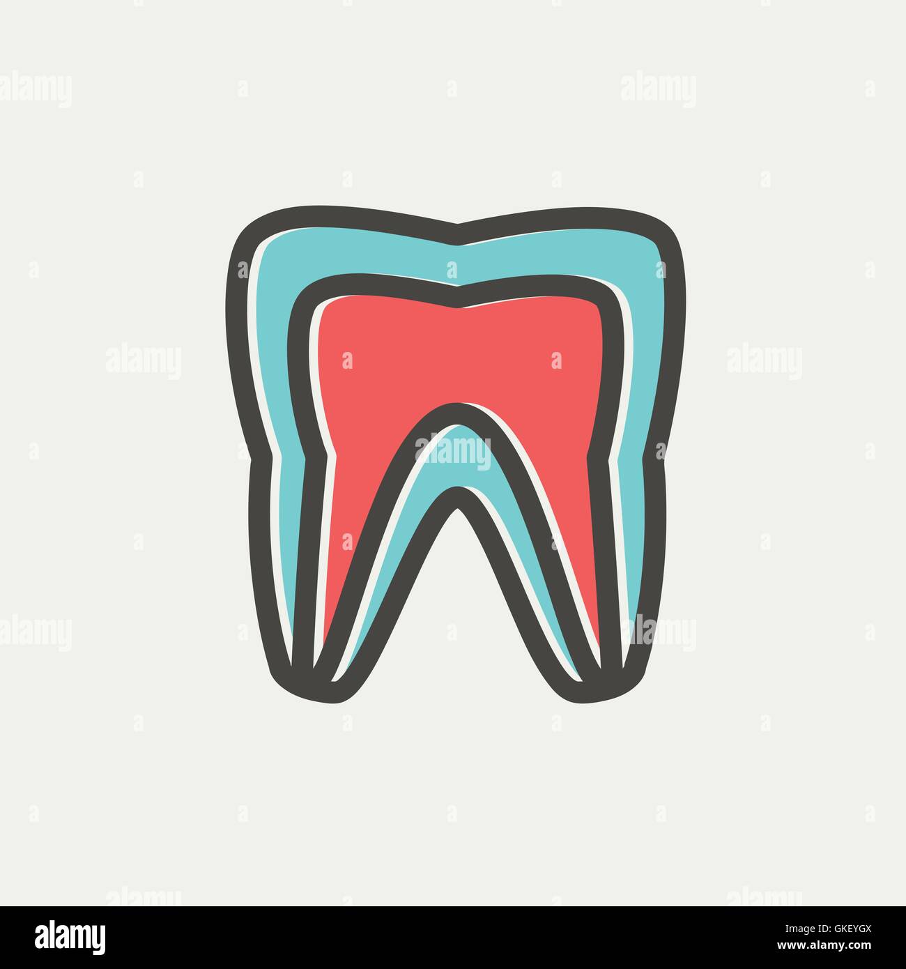 Molar tooth thin line icon Stock Vector Image & Art - Alamy