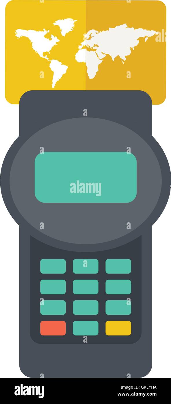 Debit credit card reader Stock Vector Images - Alamy