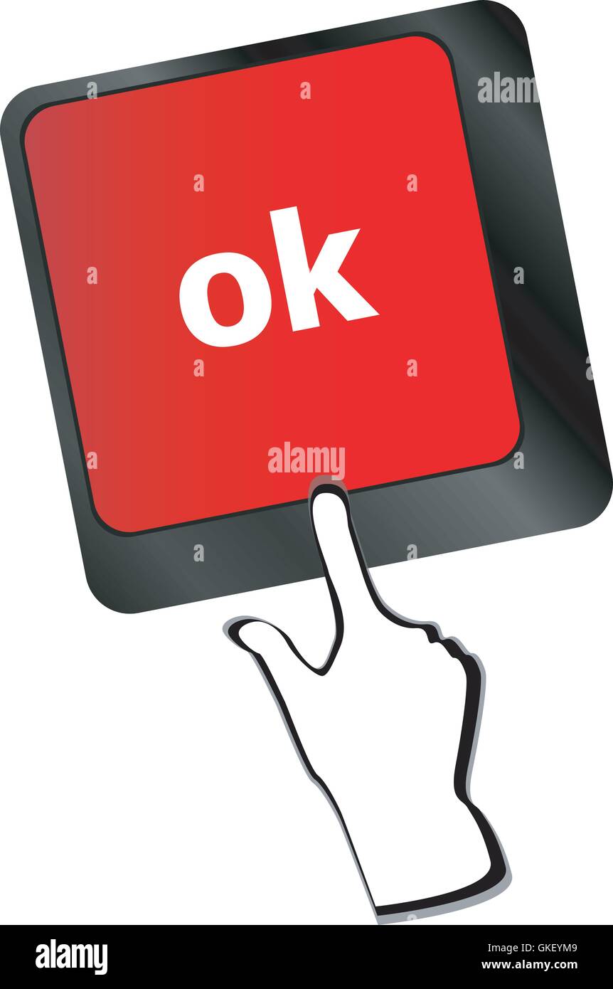 OK button on keyboard keys, business concept vector Stock Vector Image ...
