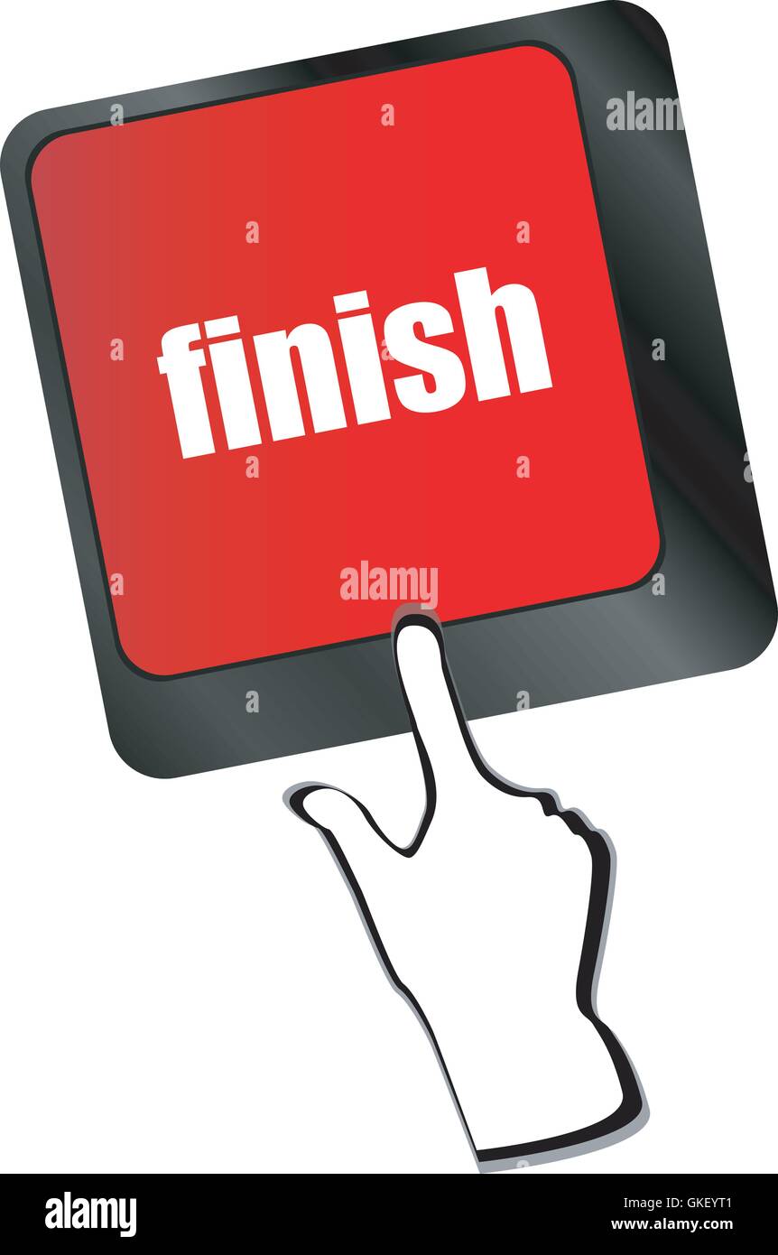 Finish button on black Stock Vector Images - Alamy