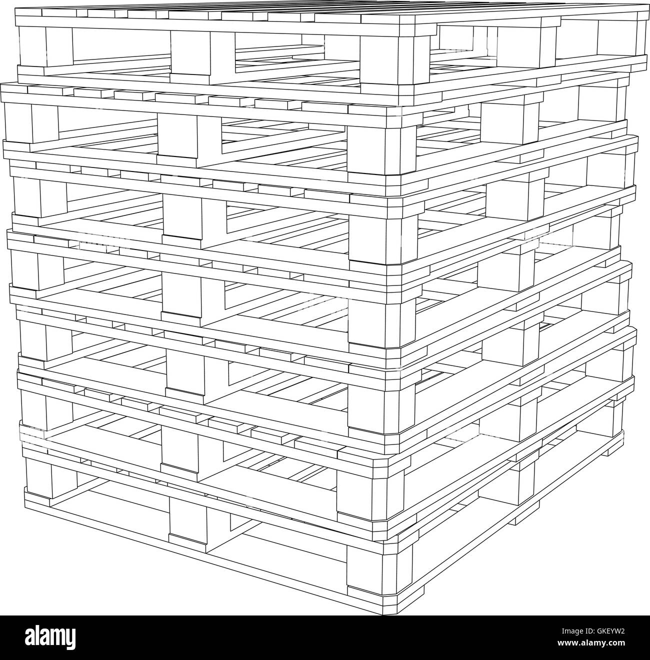 Stack of pallets Stock Vector Image & Art - Alamy