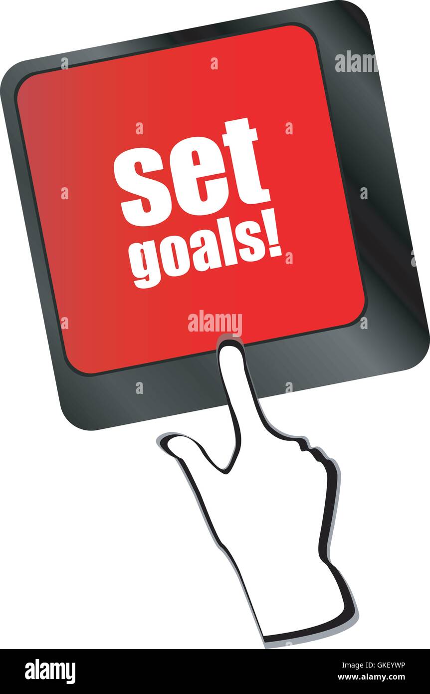 set goals button on keyboard - business concept vector Stock Vector ...