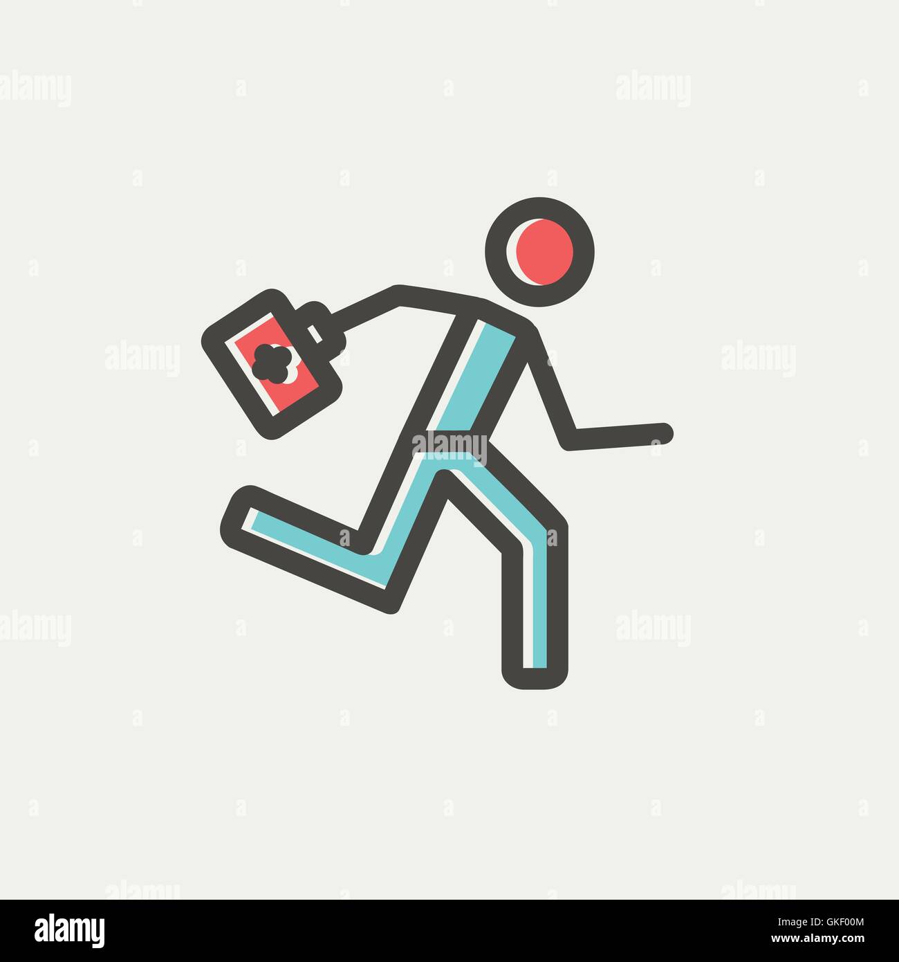 Paramedic running with first aid kit thin line icon Stock Vector Image ...