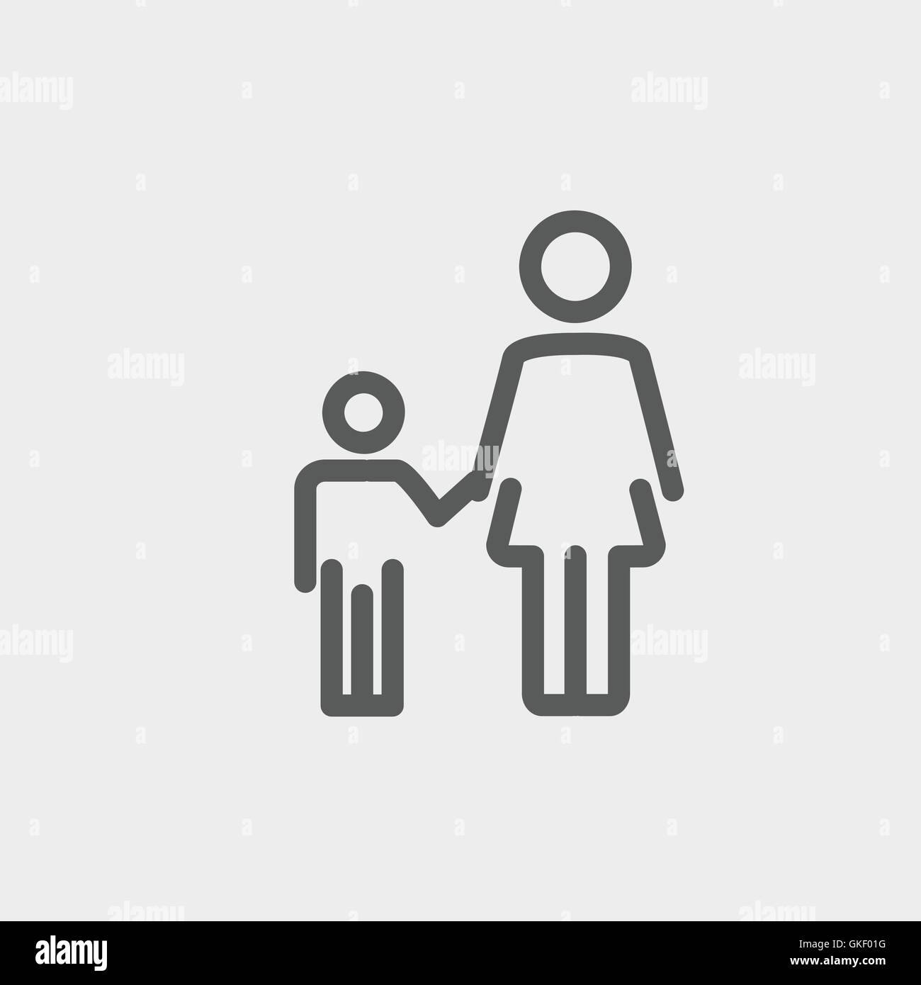 Mother and child thin line icon Stock Vector Image & Art - Alamy