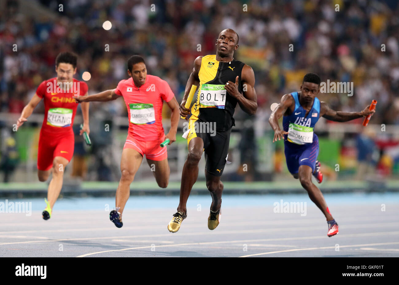 Jamaica's Usain Bolt anchors his Men's 4 x 100m relay team to gold at ...