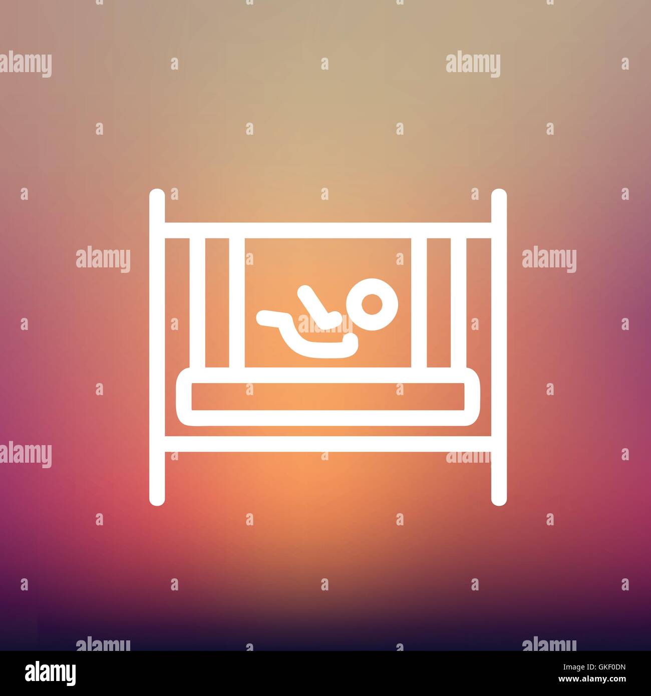 Baby inside the crib thin line icon Stock Vector Image & Art - Alamy
