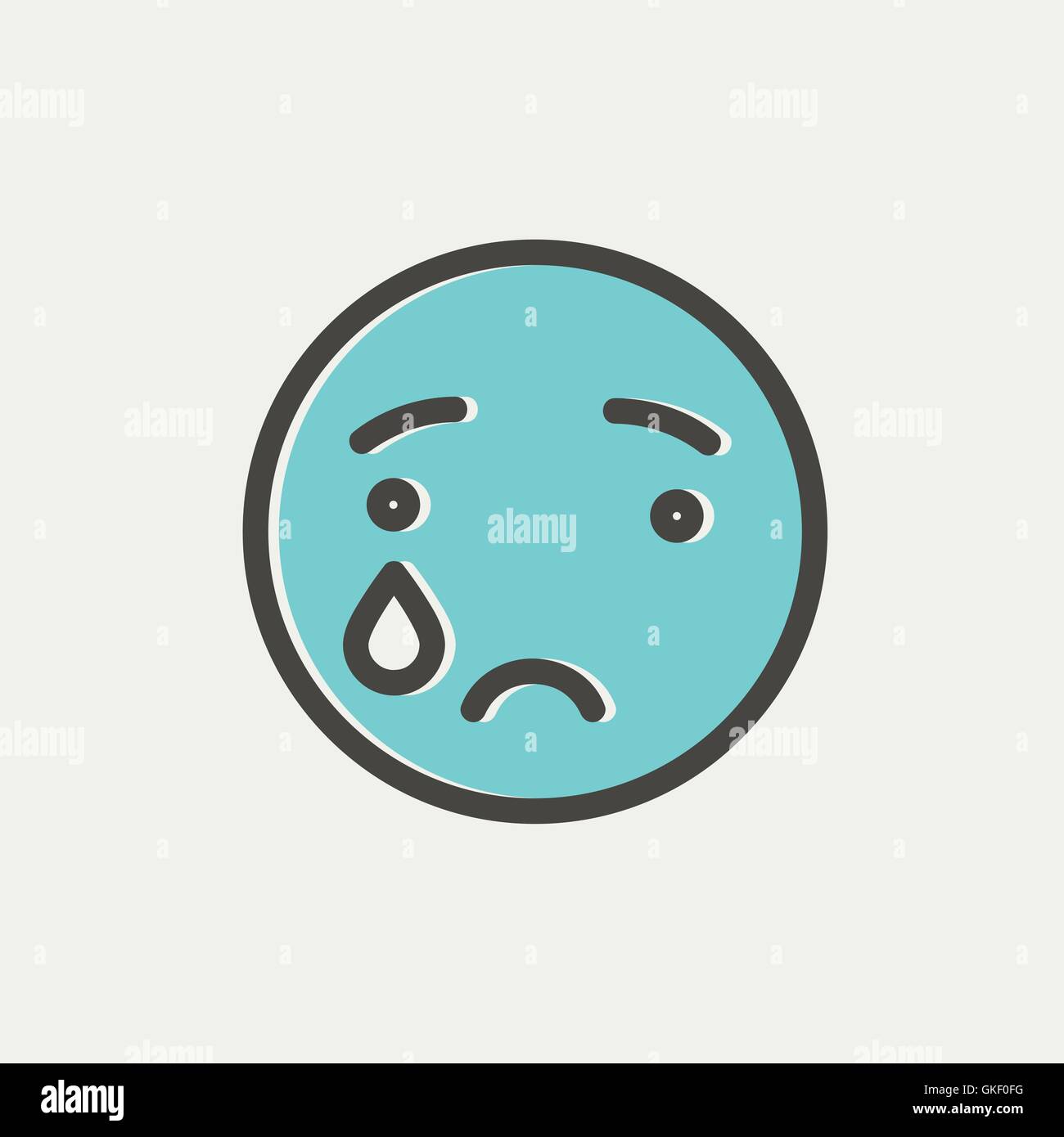 Depressed man icon outline Stock Vector Images - Alamy