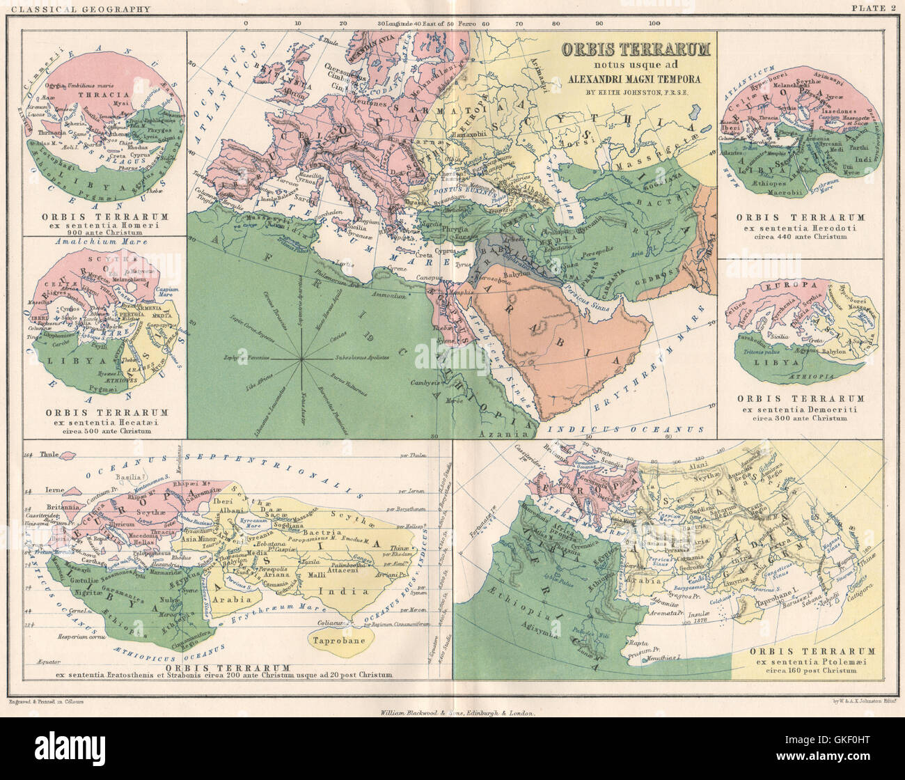 'Orbis Terrarum'. Ancient World. Time of Alexander the Great. JOHNSTON ...