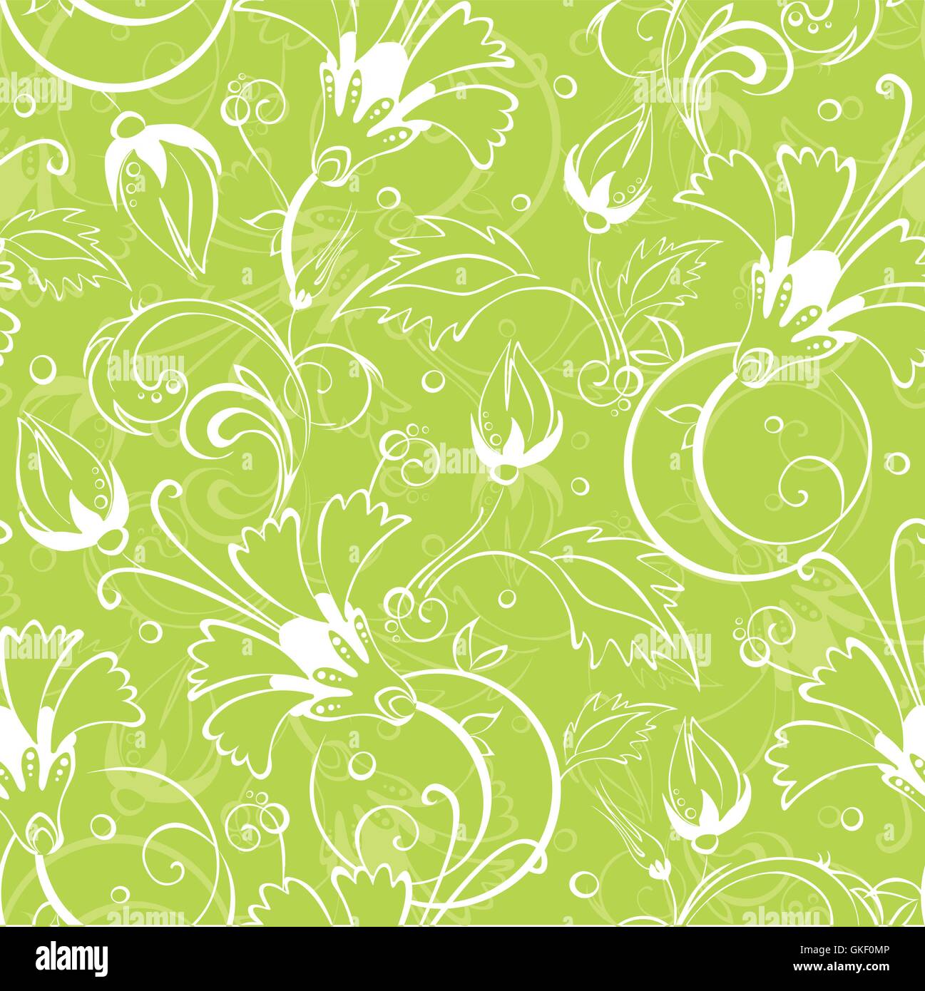 vector bright green floral seamless pattern background Stock Vector ...