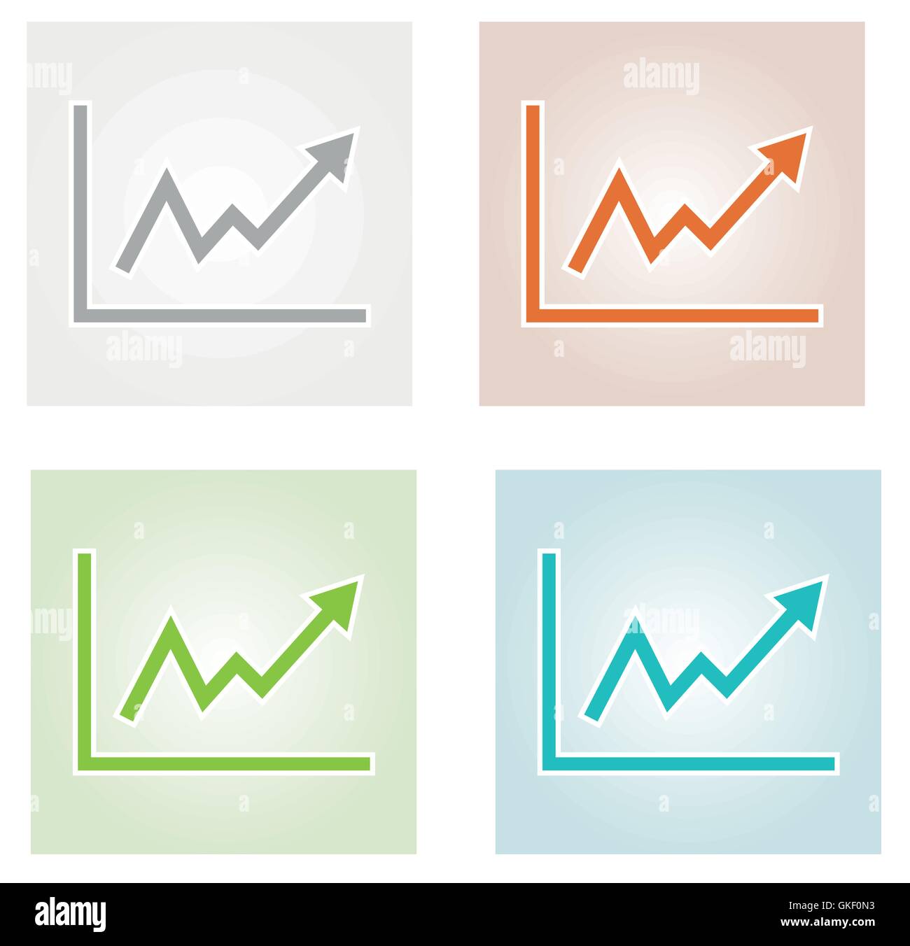 Growing graph green arrow Stock Vector Images - Alamy
