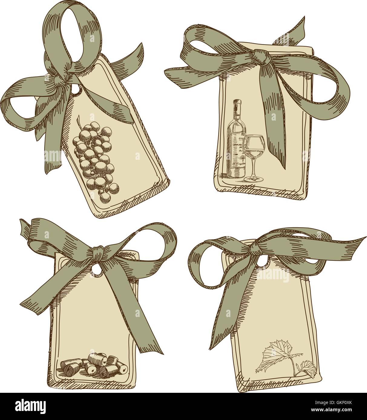 Wine tag Stock Vector Images - Alamy