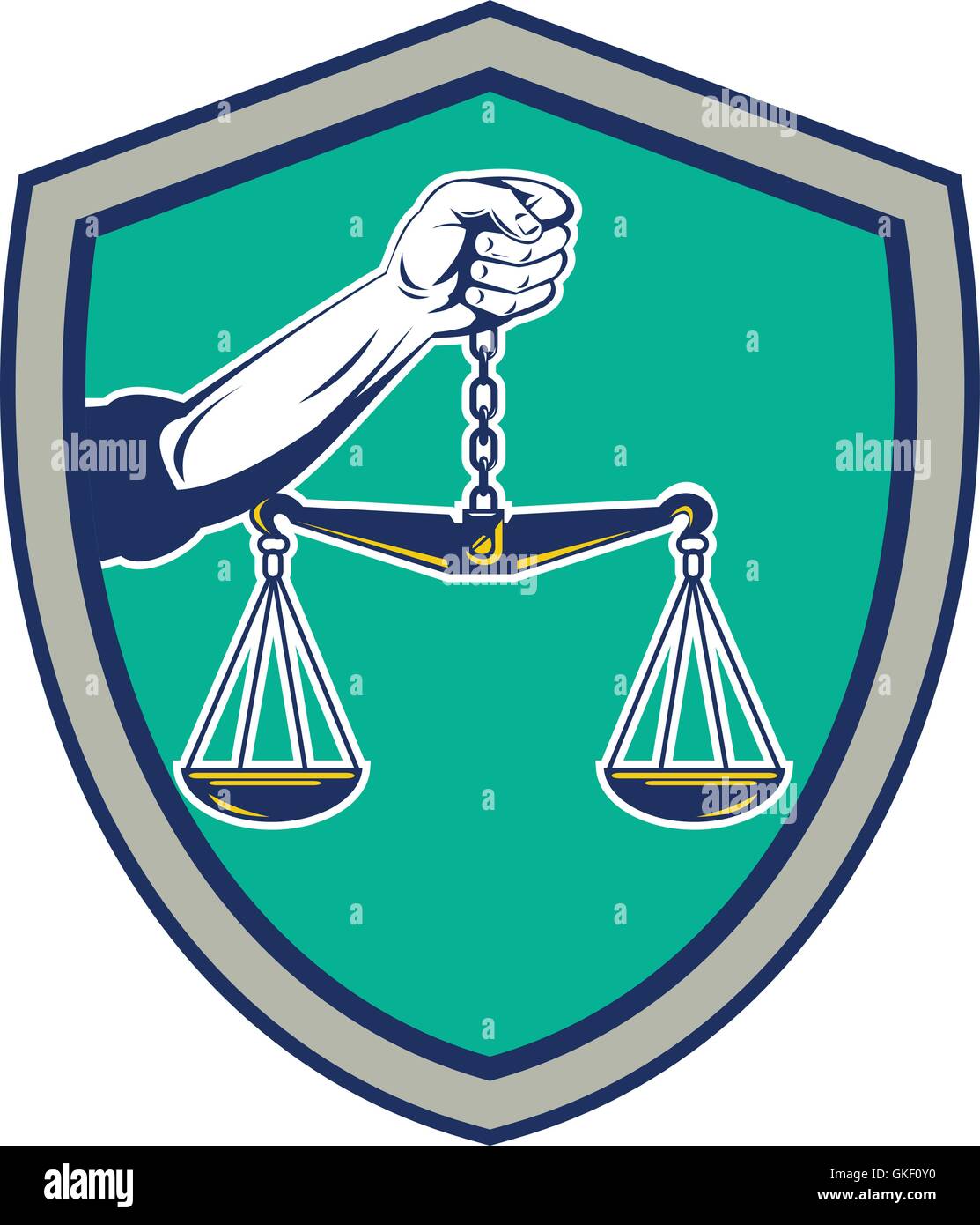 Illustration hand holding scales justice hi-res stock photography and ...