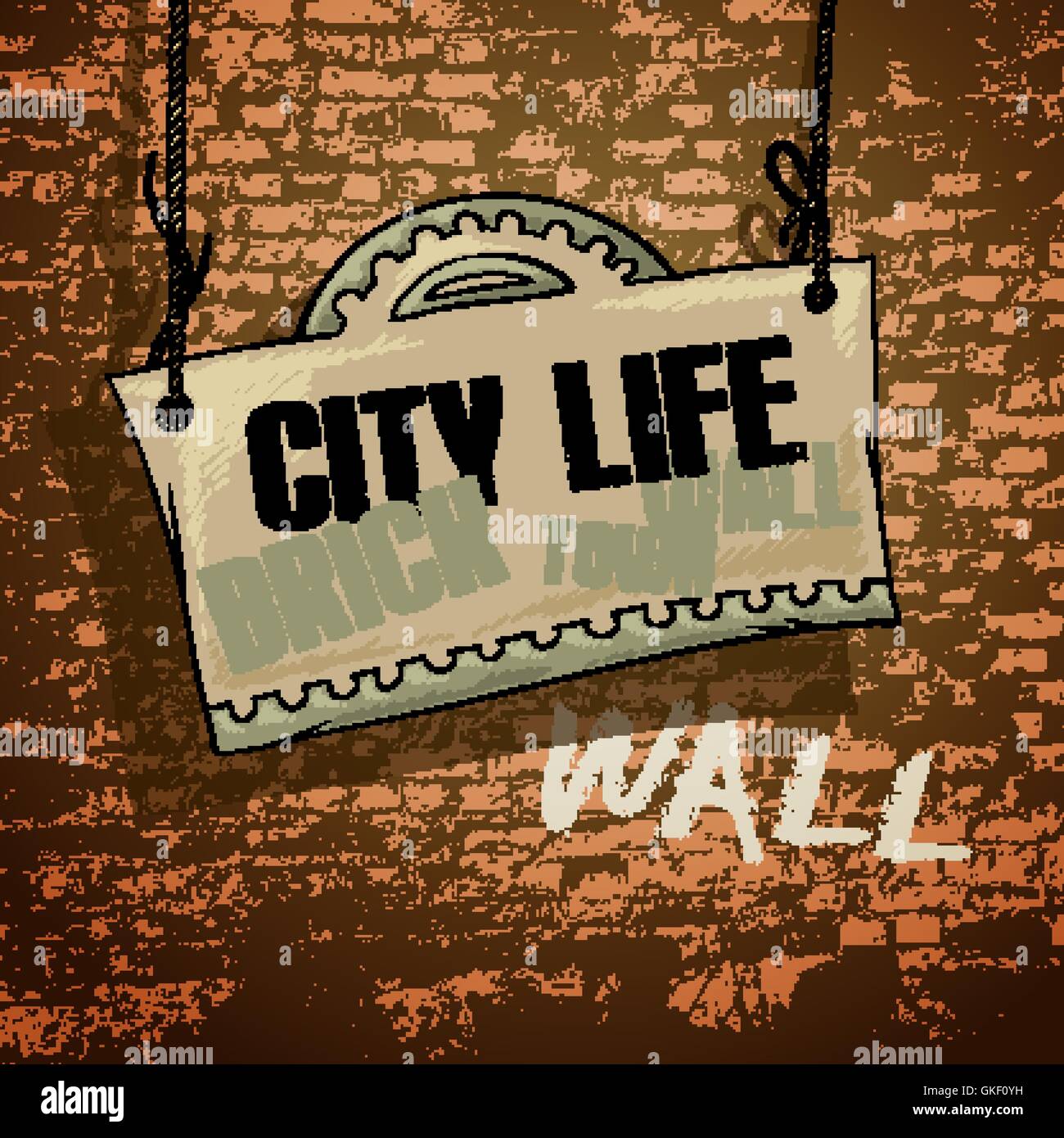 Background beige brick wall Stock Vector Images - Alamy