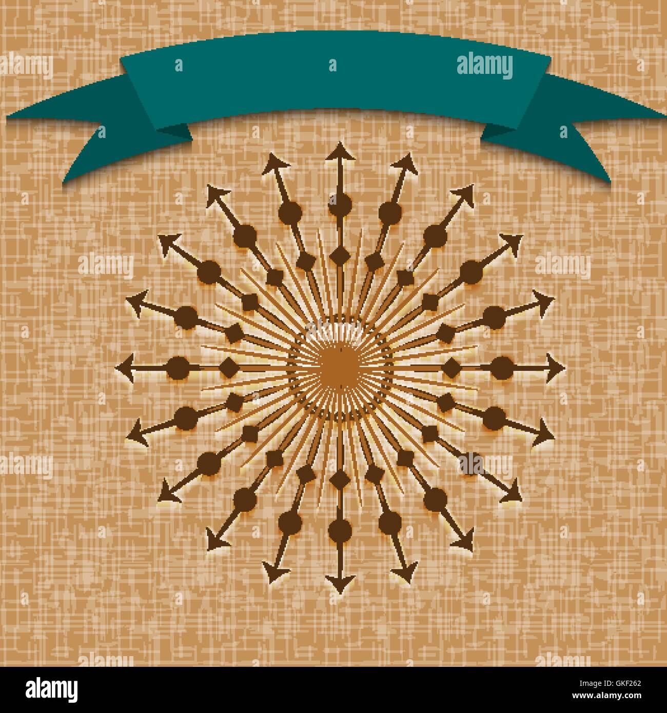 vintage retro background with sun radial rays and a placeholder for ...