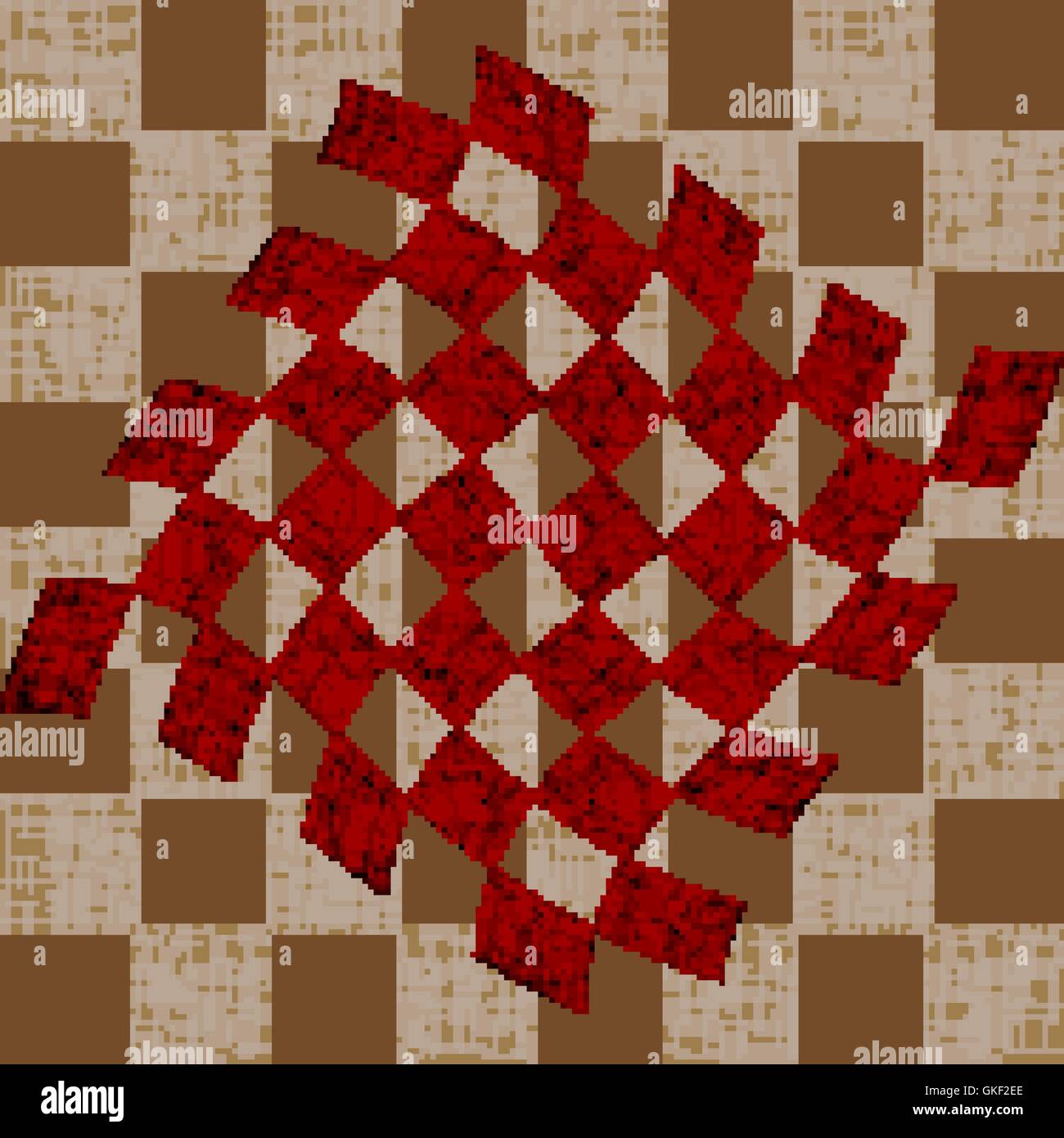 vintage crack old scratched empty chess board. abstract grunge ...