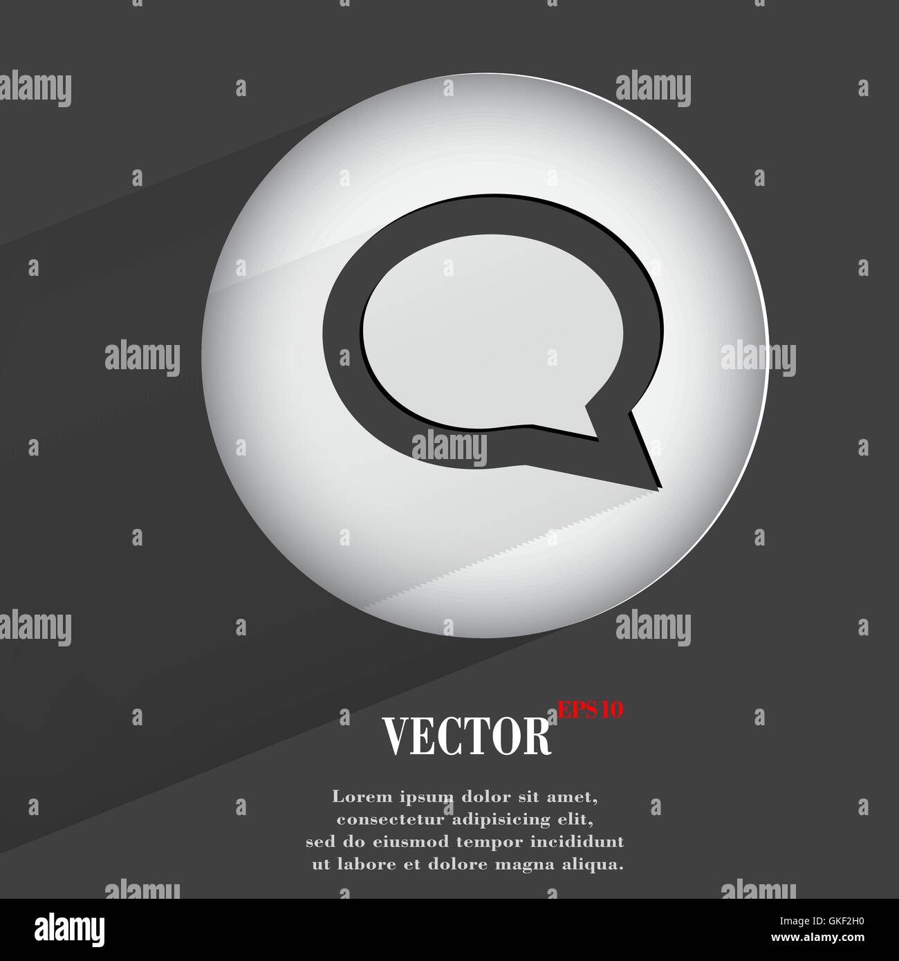 cloud thoughts Flat modern web button with long shadow and space for your text Stock Vector ...