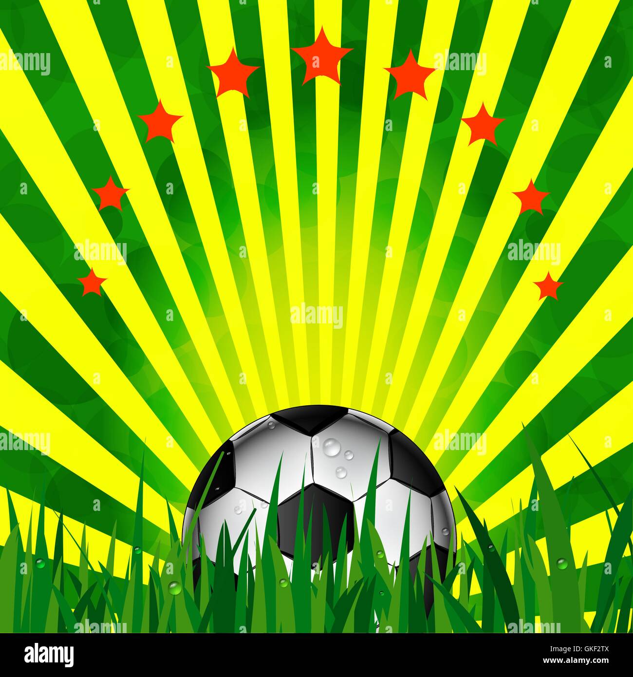 Illustration football card in Brazil flag colors. Soccer ball Stock ...
