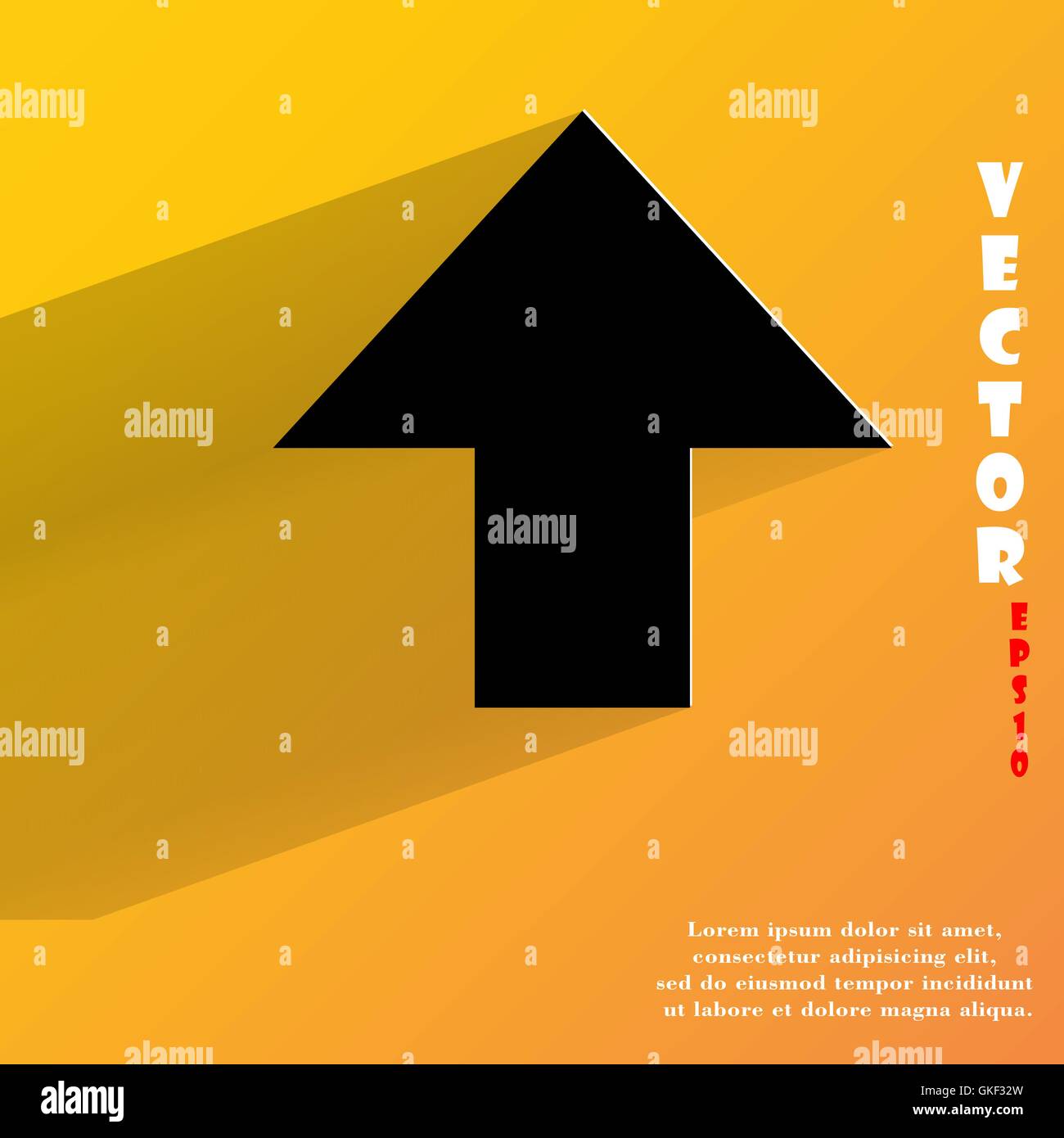 up arrow. Flat modern web button with long shadow and space for your ...